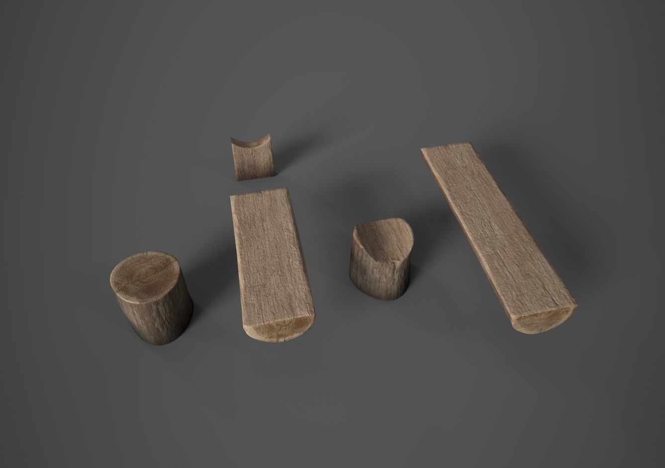 3D model Ancient Log Benches VR / AR / low-poly | CGTrader