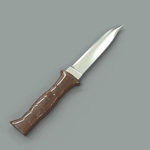 Knife with wooden handle 3D model | CGTrader