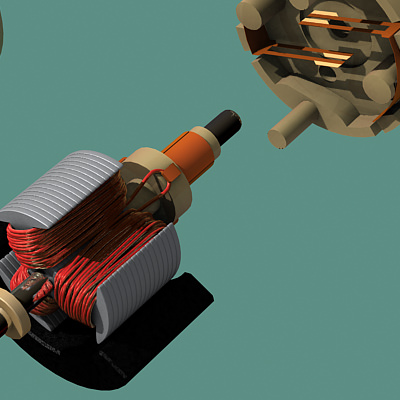 DC motor educational animation 3D model animated | CGTrader