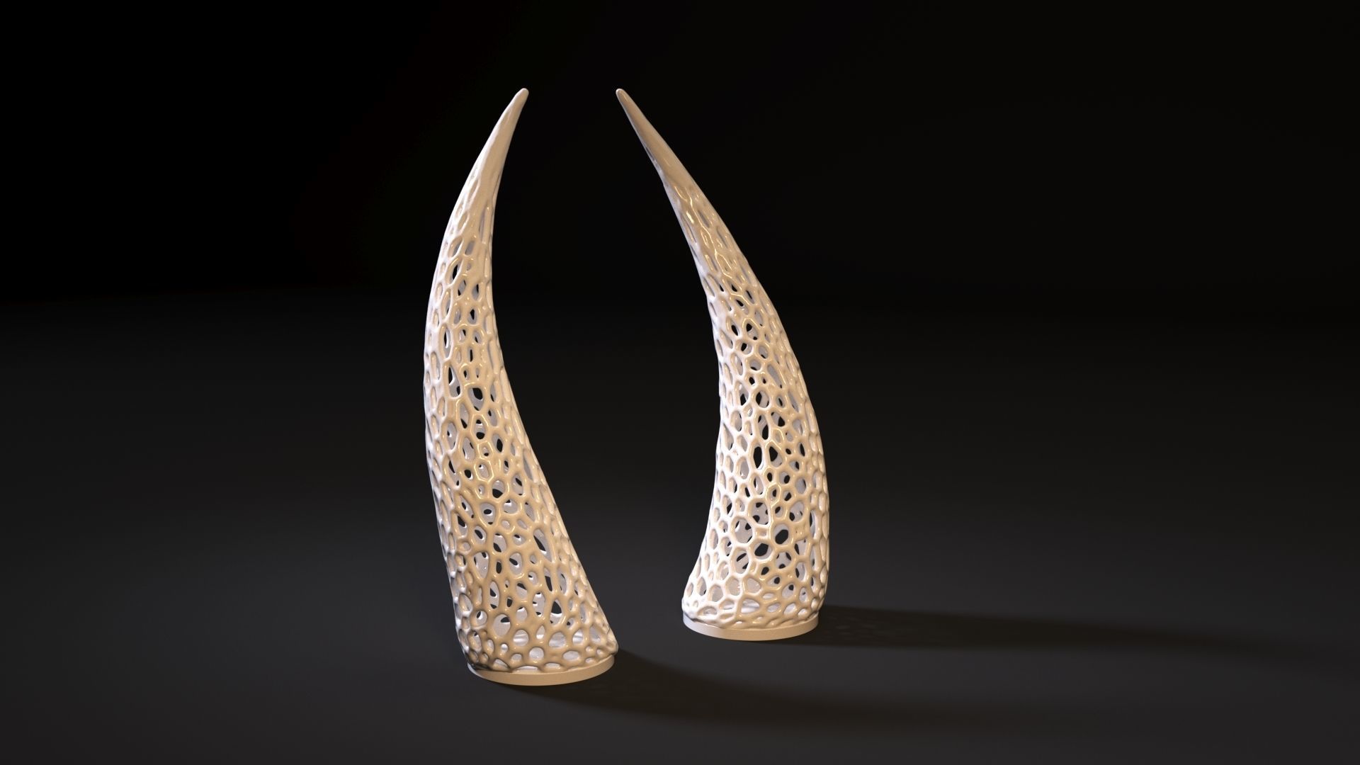Horns two horn sculptures 3D model 3D printable | CGTrader
