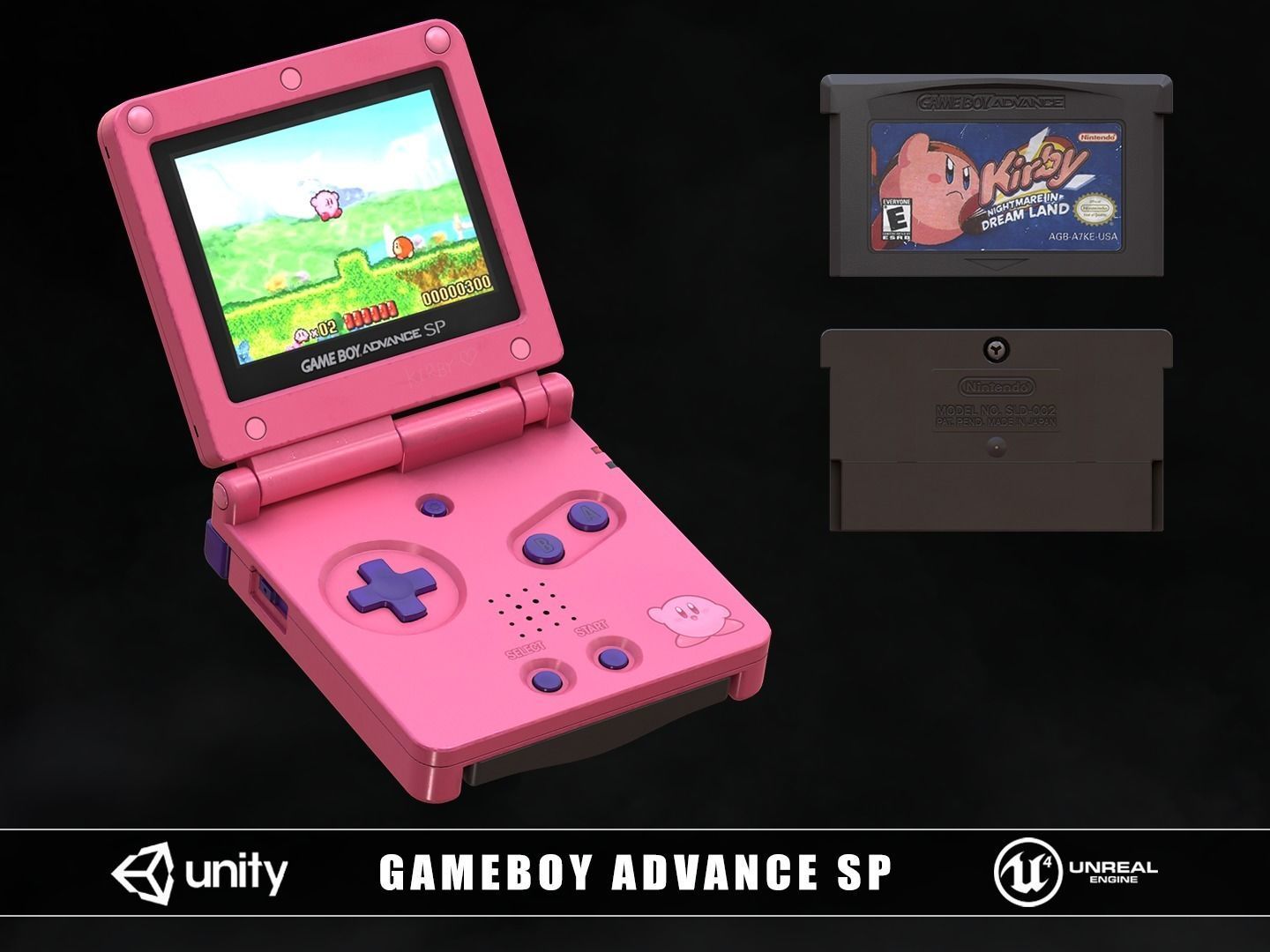 3D model Gameboy Advance SP Kirby VR / AR / low-poly | CGTrader