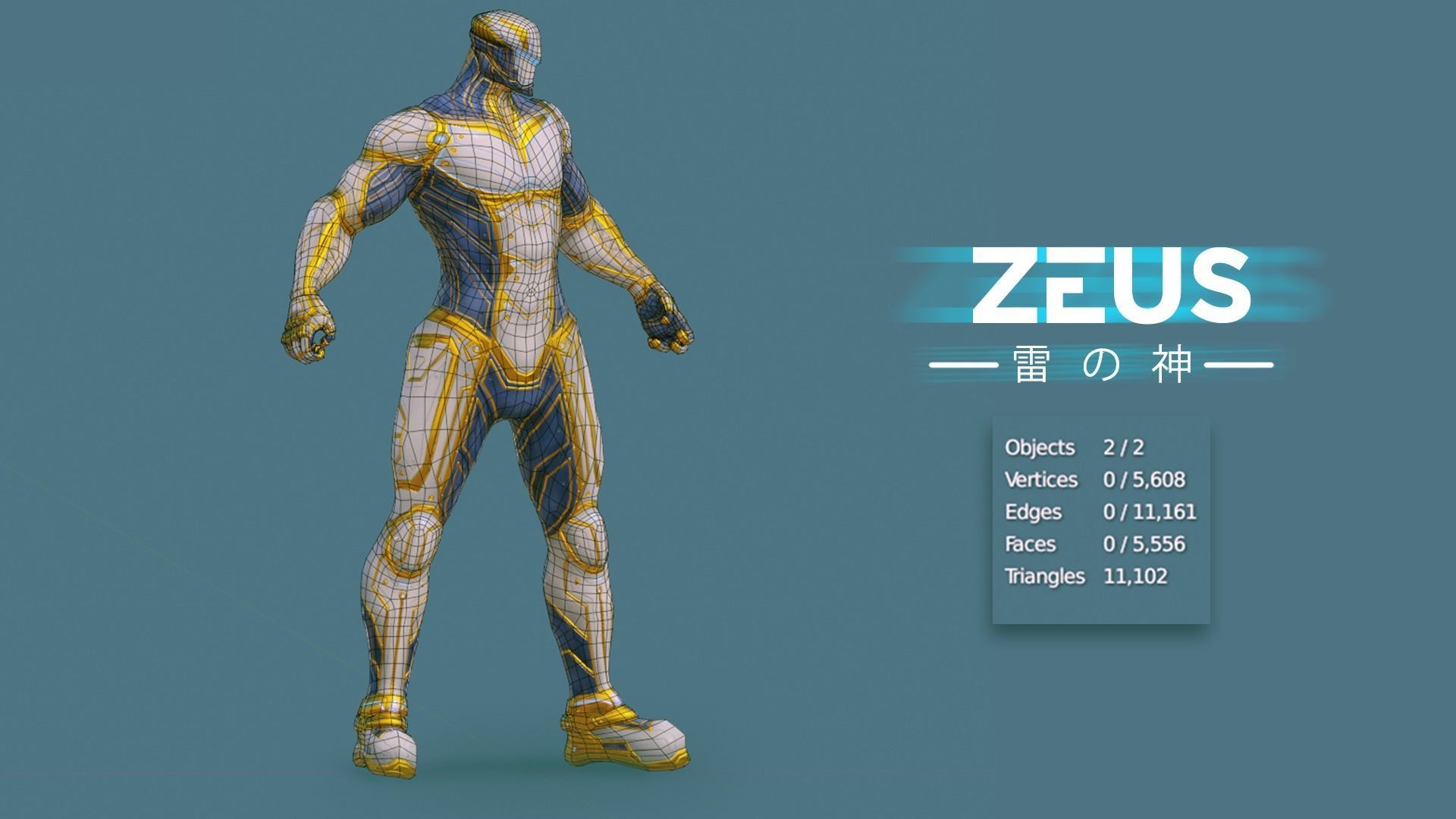 3D model LOW POLY ROBOT - ZEUS GOD OF SKY - THE TRINITY VR / AR / low ...