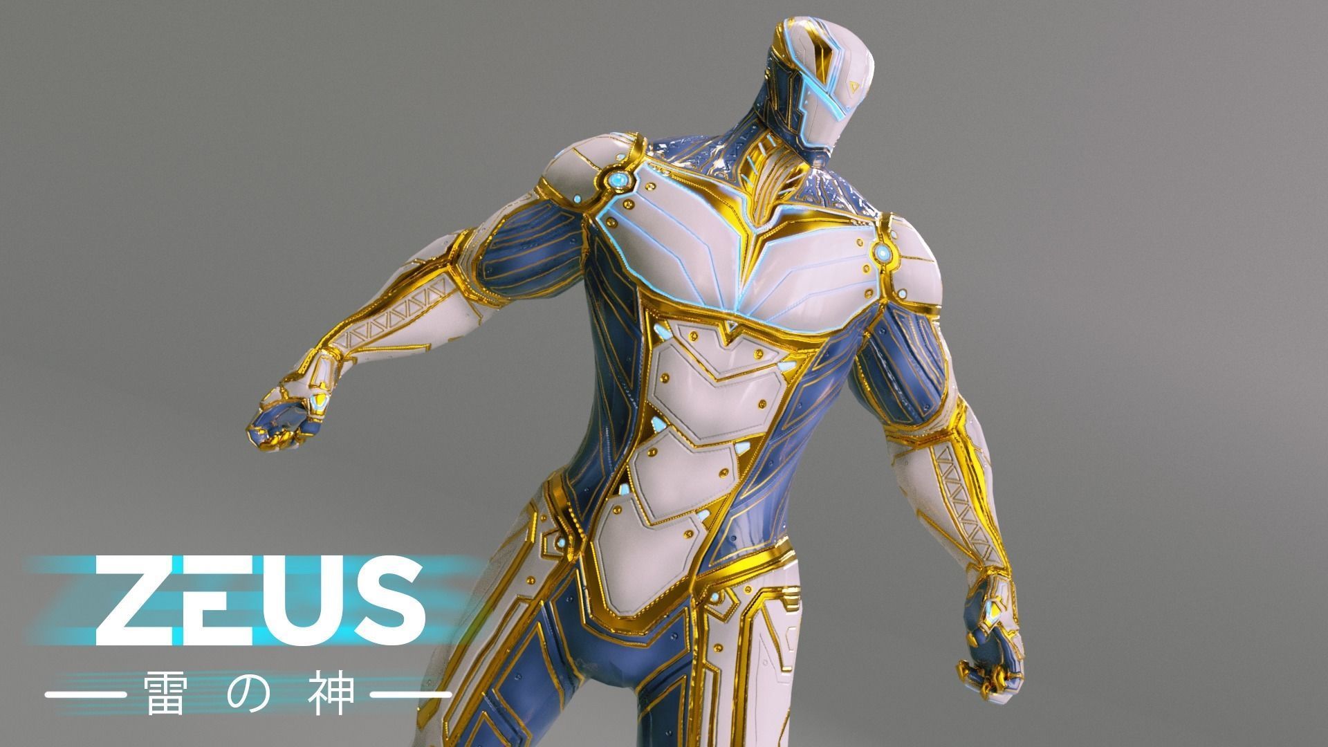 3D model LOW POLY ROBOT - ZEUS GOD OF SKY - THE TRINITY VR / AR / low ...