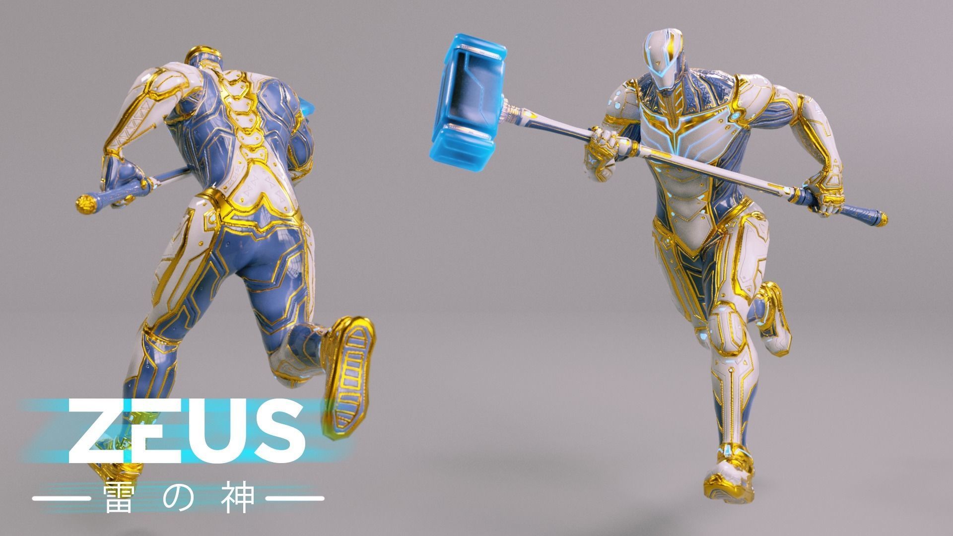 3D model LOW POLY ROBOT - ZEUS GOD OF SKY - THE TRINITY VR / AR / low ...