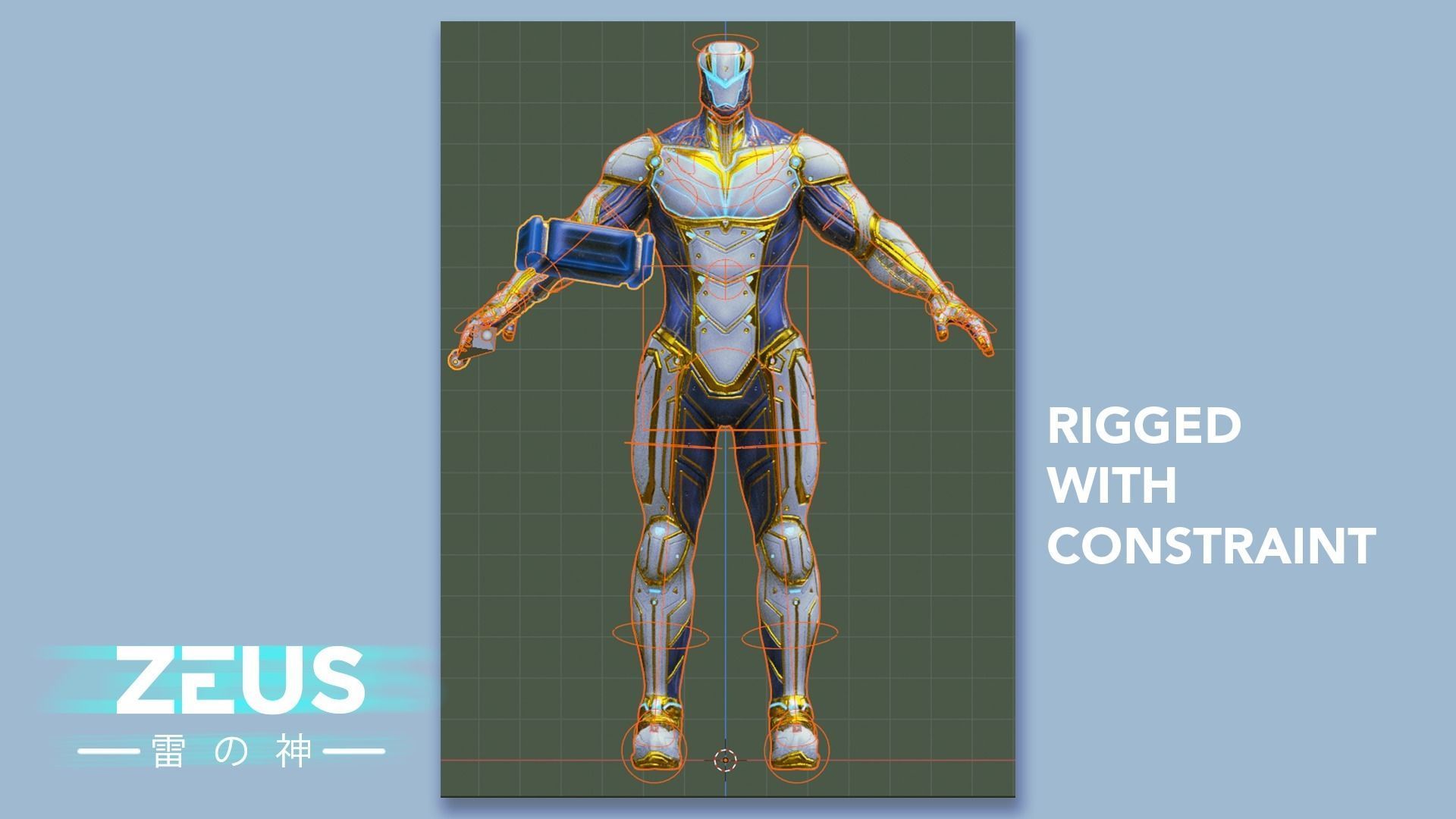 3D model LOW POLY ROBOT - ZEUS GOD OF SKY - THE TRINITY VR / AR / low ...