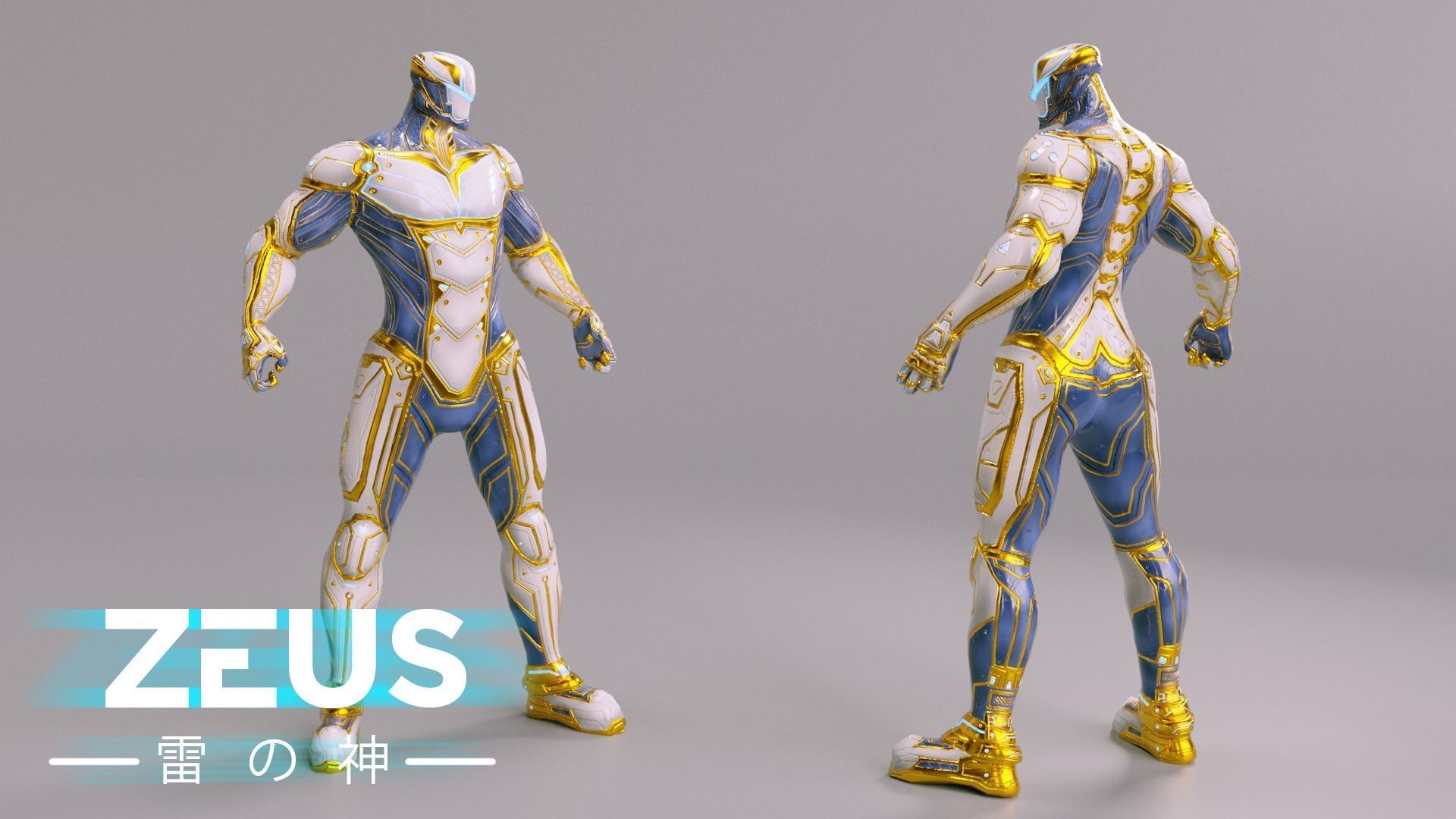 3D model LOW POLY ROBOT - ZEUS GOD OF SKY - THE TRINITY VR / AR / low ...