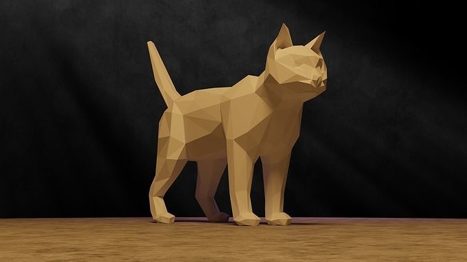 Polygonal Cat 3D model 3D printable | CGTrader