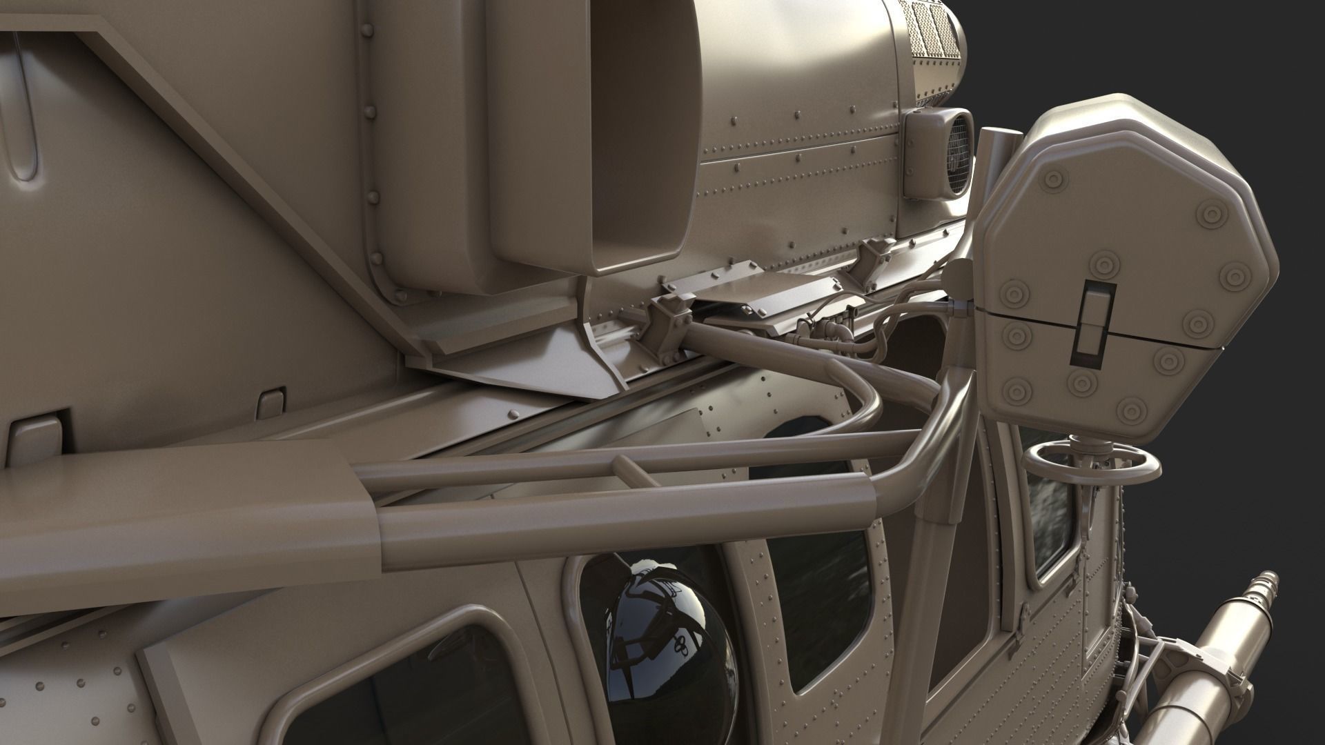 Eurocopter EC 725 Clay High Detail 3ds max Vray 3D model animated ...