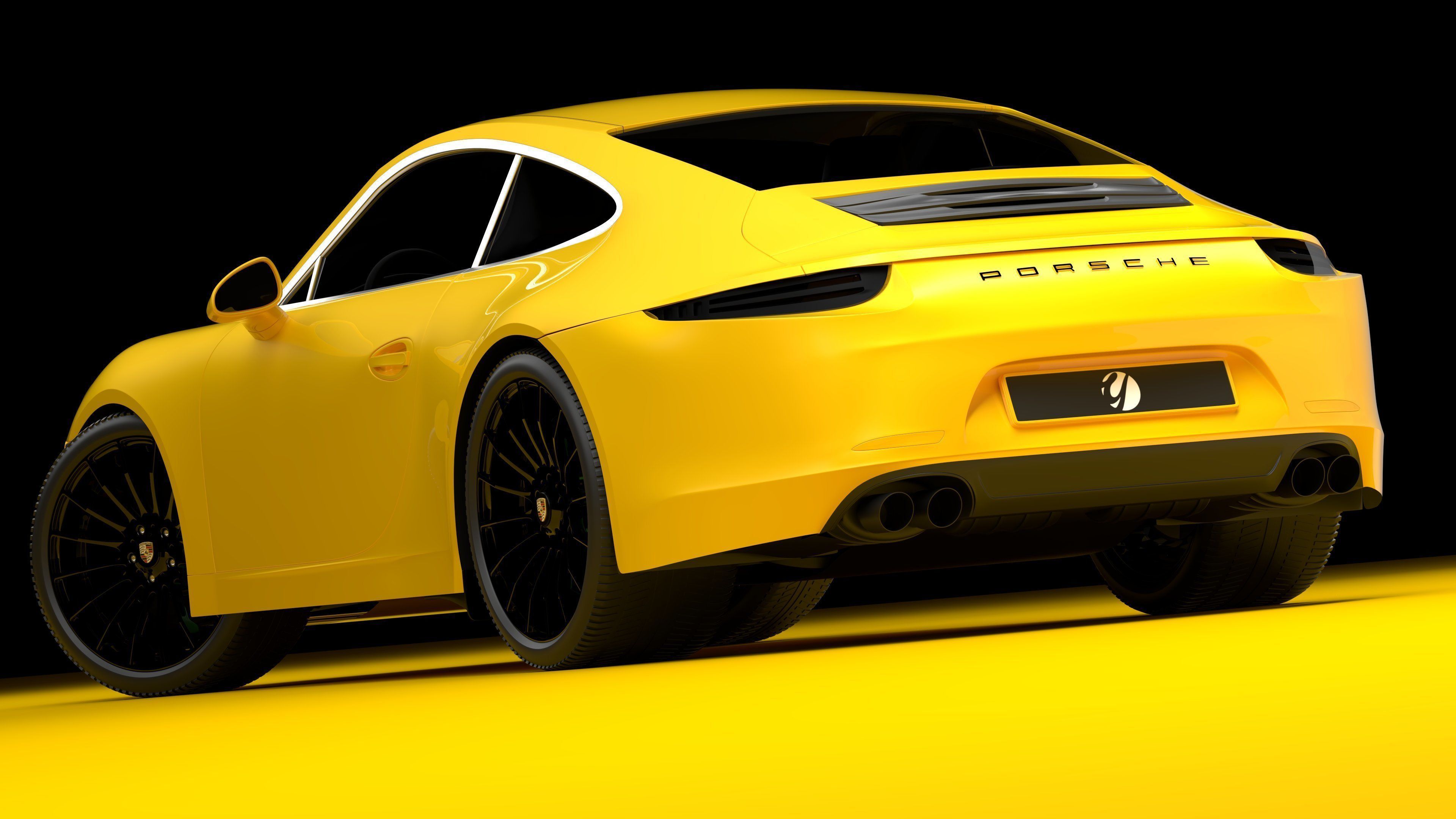 Porsche 911 Yellow 3D model | CGTrader