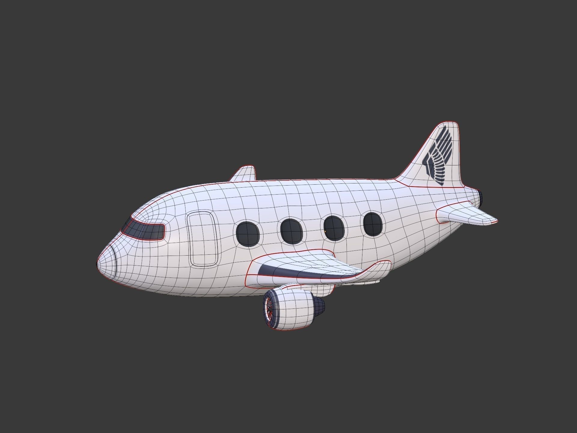 3D model Cartoon Plane - Airliner VR / AR / low-poly | CGTrader
