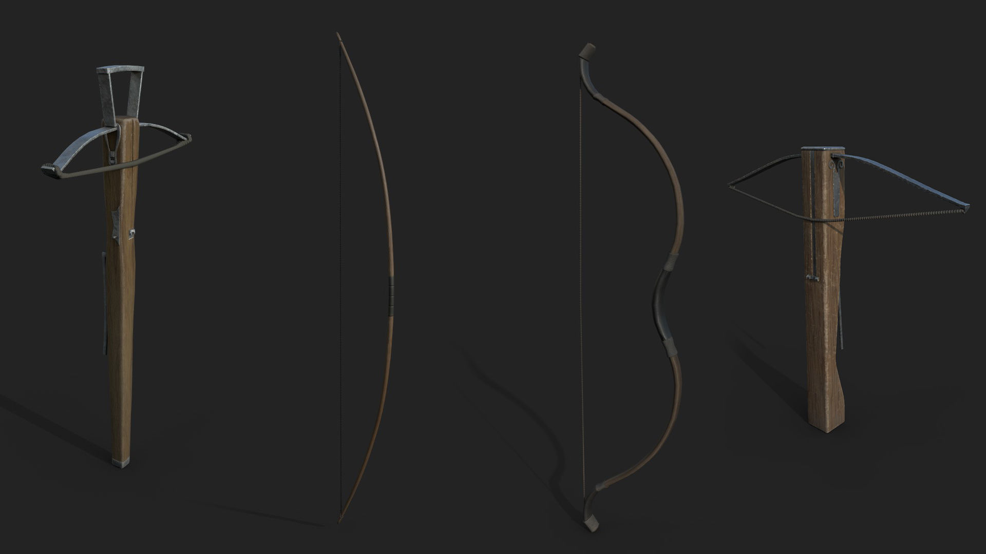 3D model Realistic Medieval Ranged Weapons VR / AR / low-poly | CGTrader
