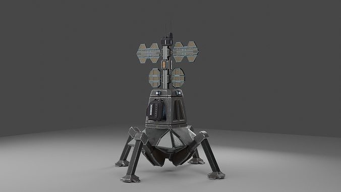 Sci-Fi beacon 3D model animated rigged | CGTrader