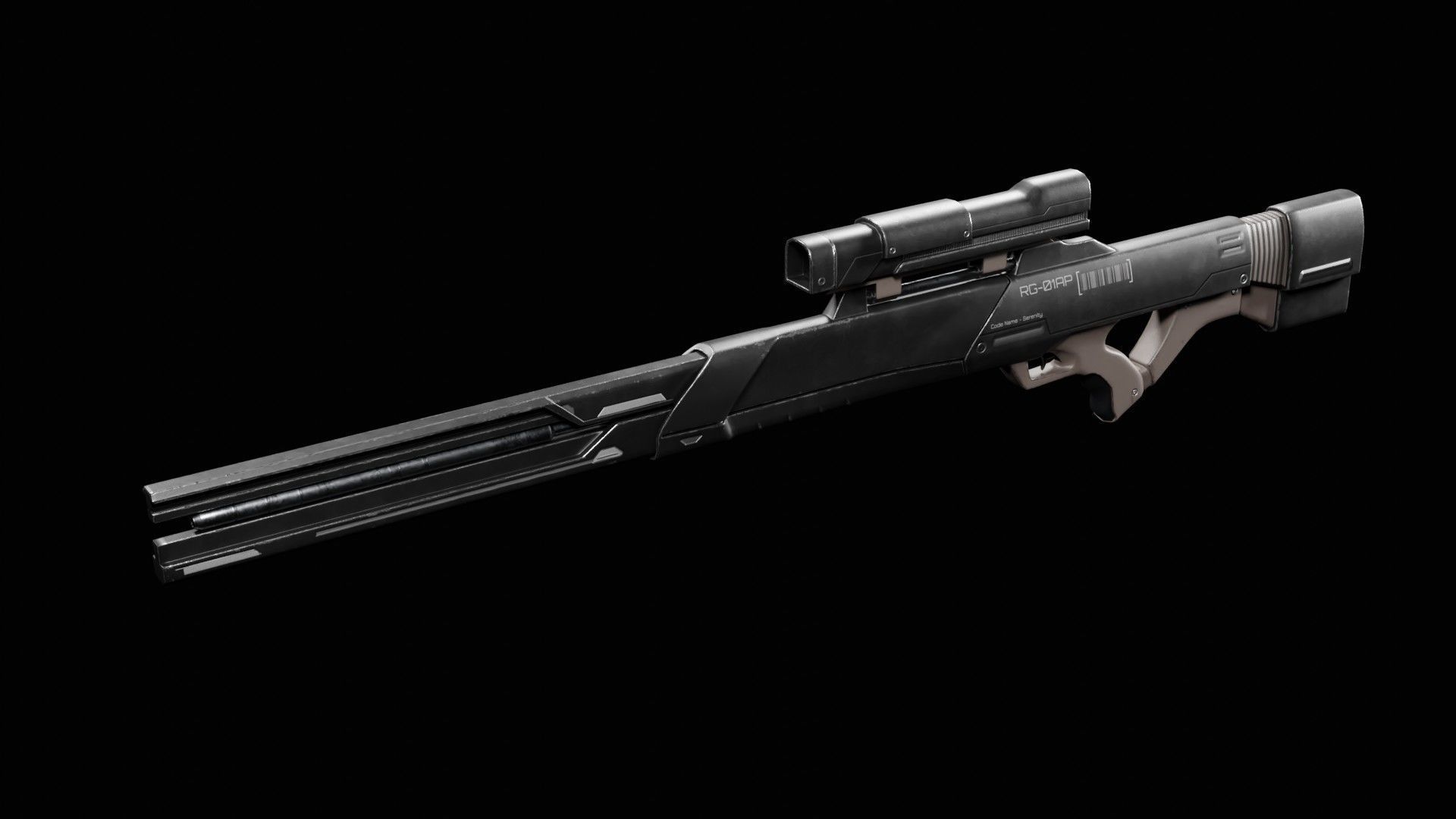 3D model Simple sci fi sniper gun or rail gun VR / AR / low-poly | CGTrader