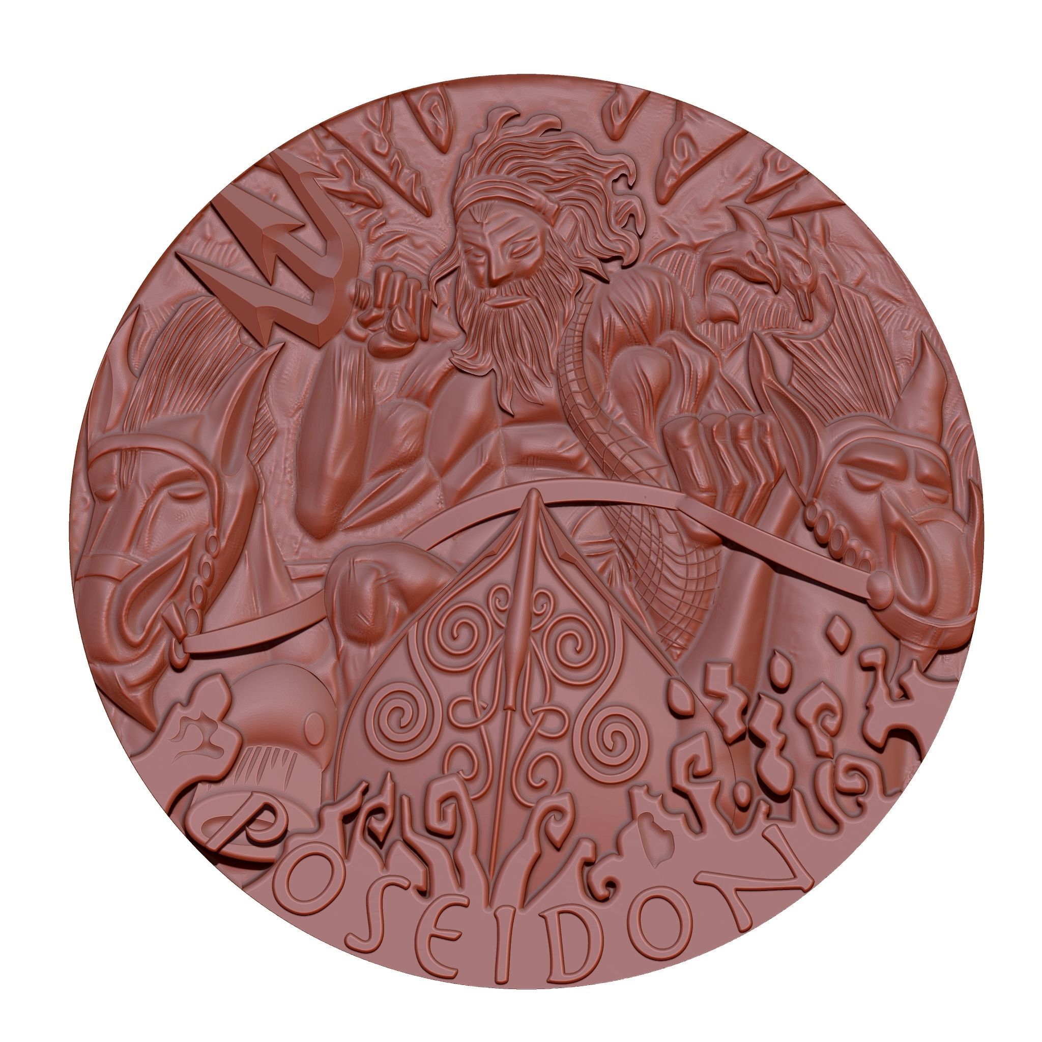 Poseidon coin 3D model 3D printable | CGTrader