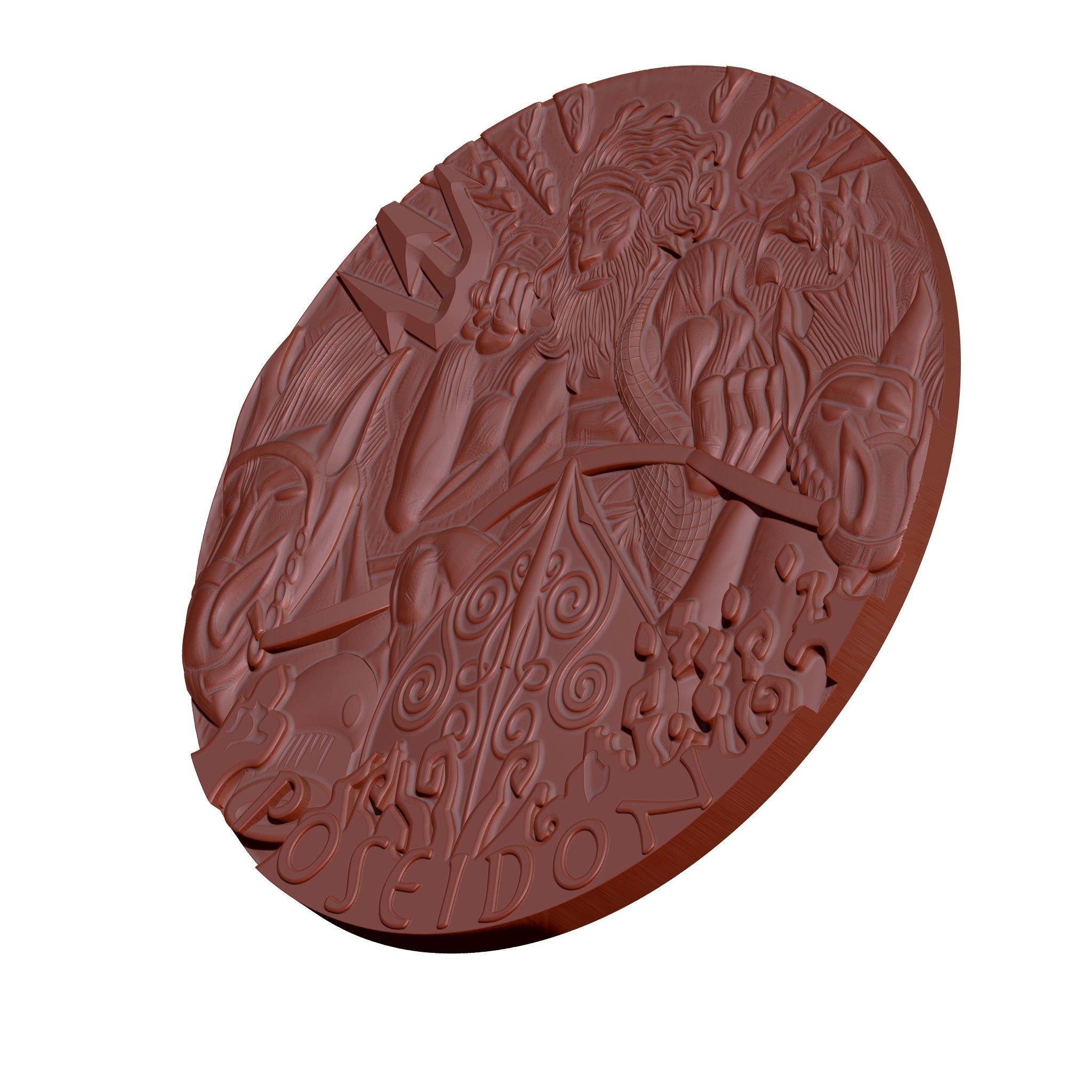 Poseidon coin 3D model 3D printable | CGTrader