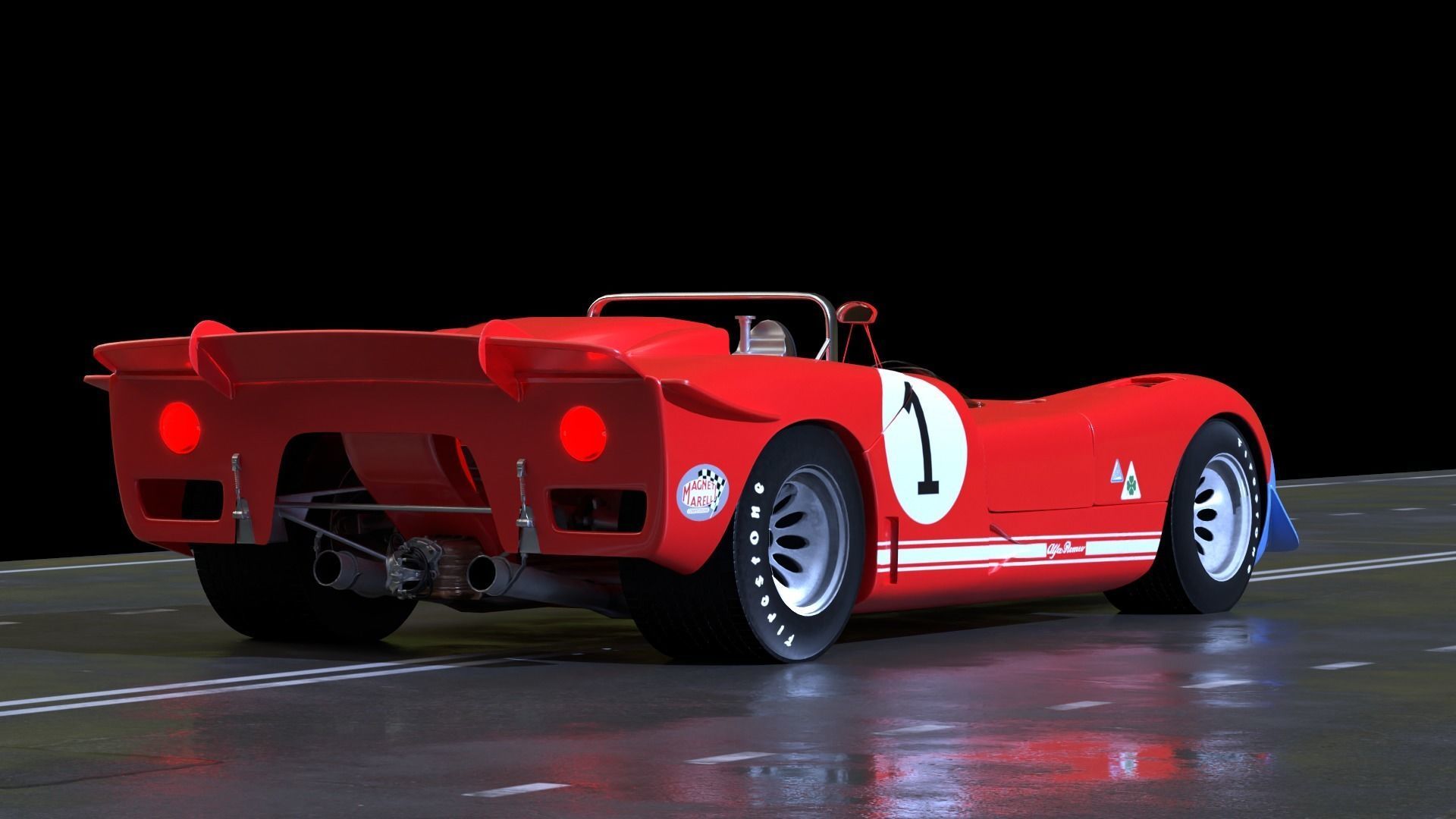 3D model Alfa Romeo T33 Short Tail Race Car Low poly Game-Ready Model ...