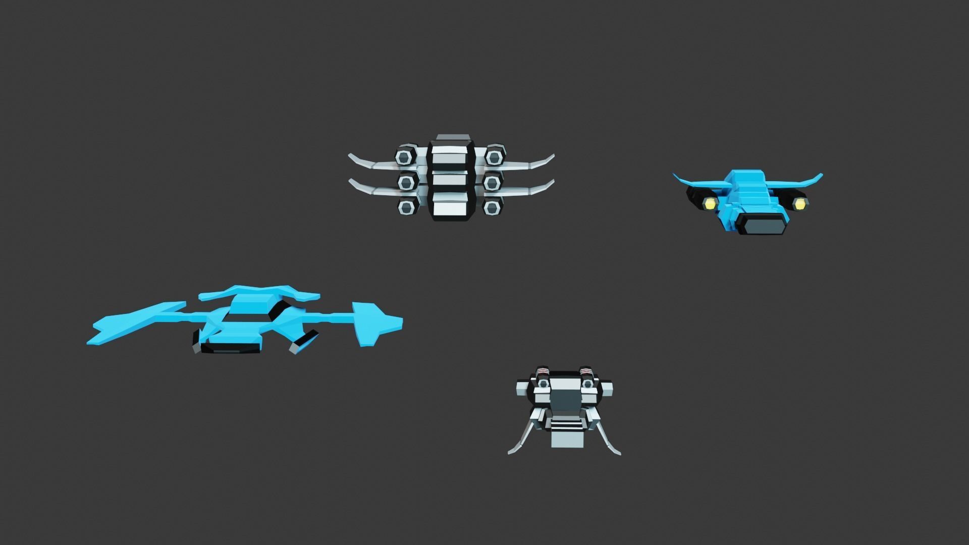 3D model space sci-fi fighters VR / AR / low-poly | CGTrader