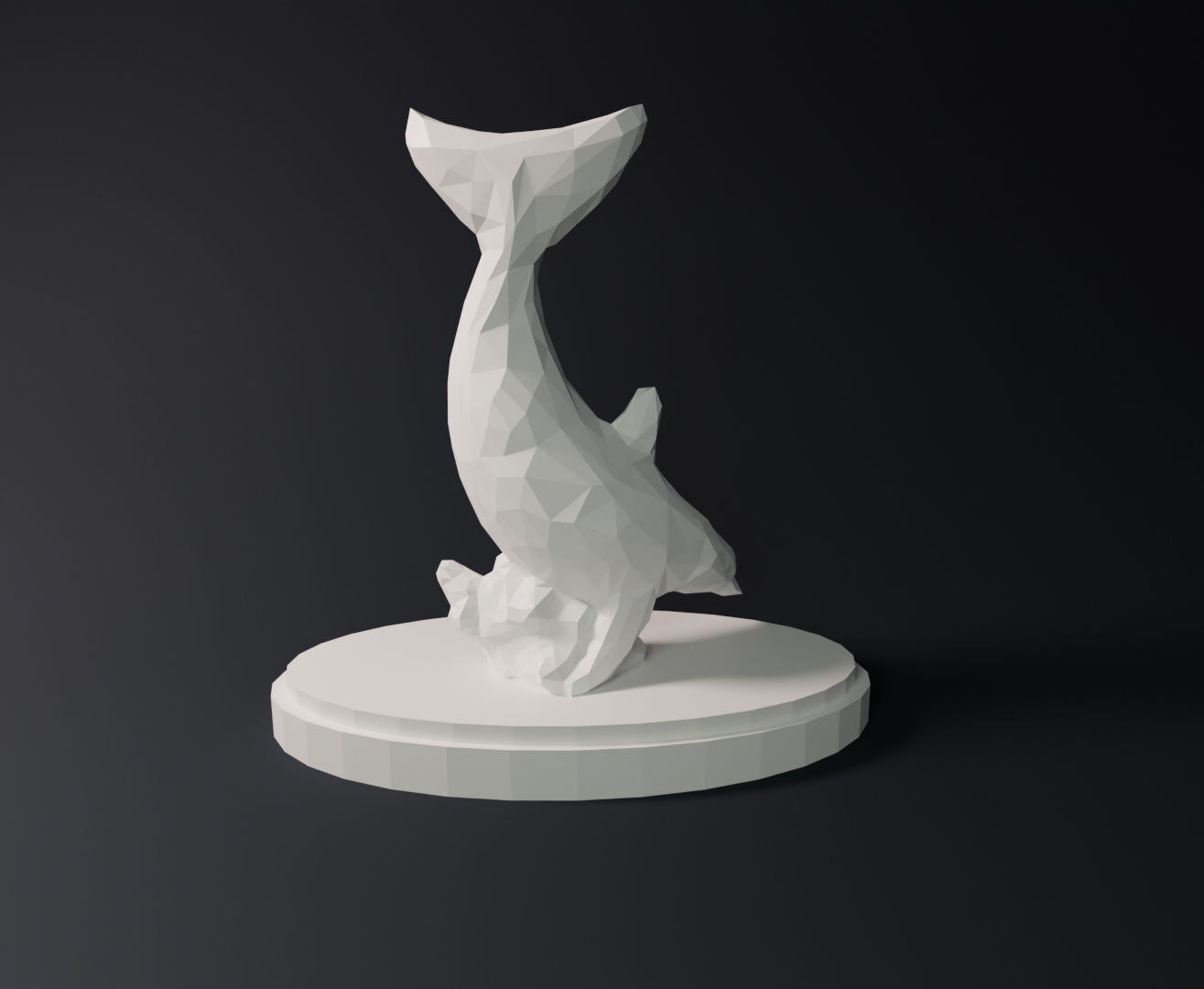 Low Poly Dolphin Statue 3D model 3D printable | CGTrader