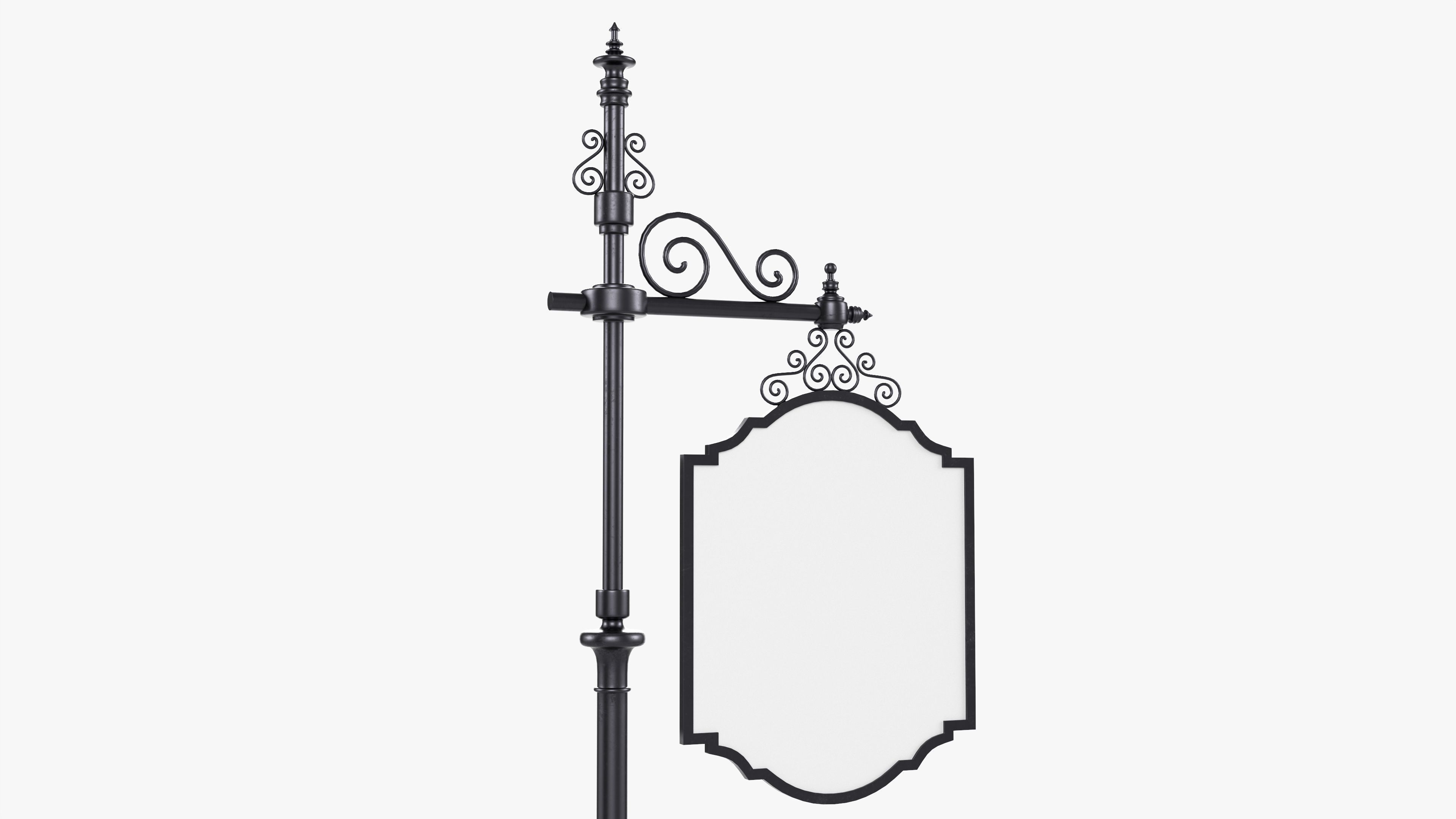 Forged column with hanging sign 01 3D model | CGTrader