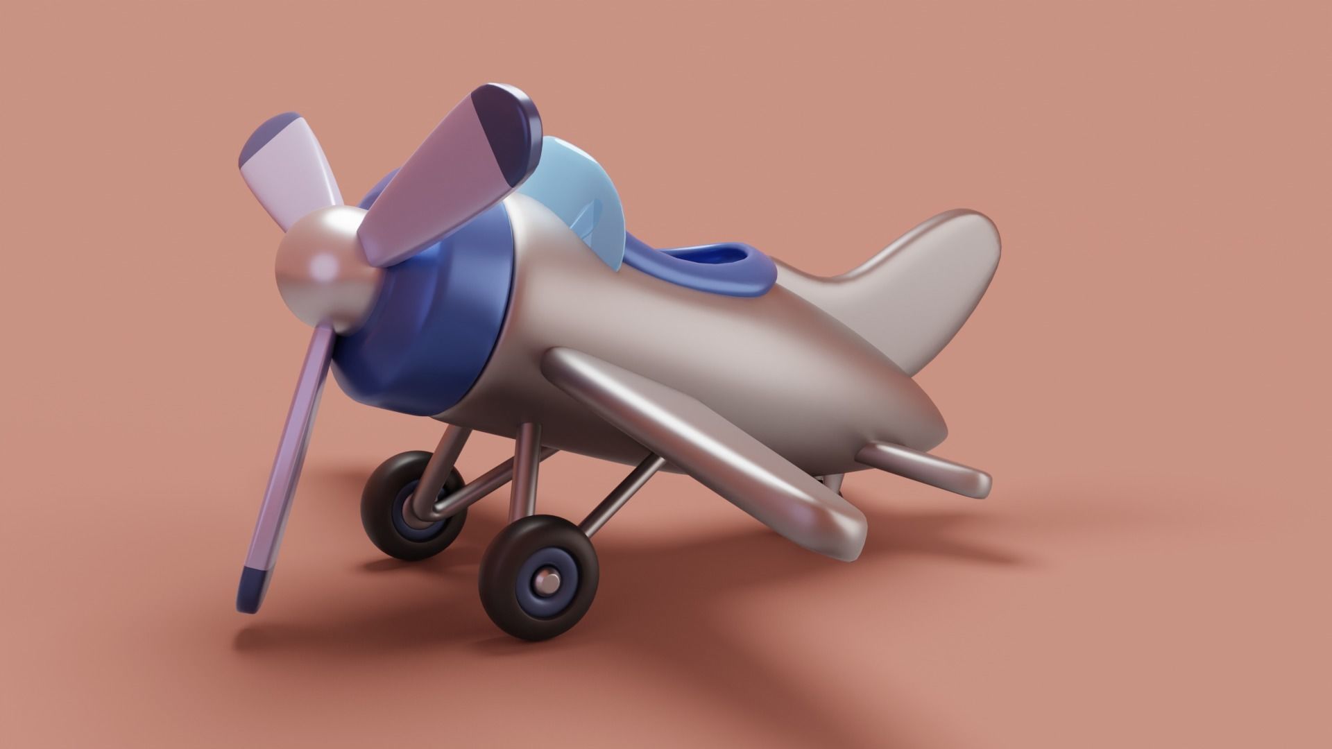 3D model Cartoon stylized airplane VR / AR / low-poly | CGTrader