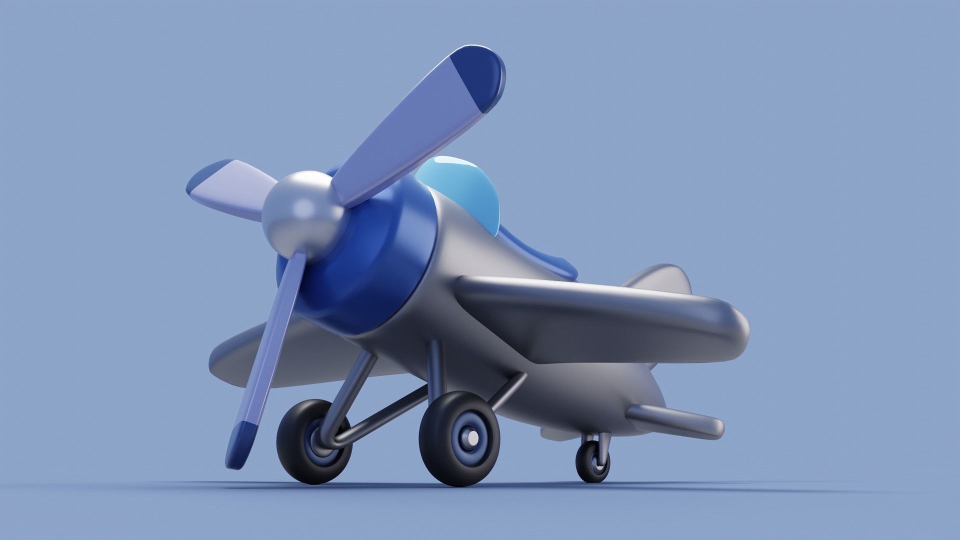 3D model Cartoon stylized airplane VR / AR / low-poly | CGTrader