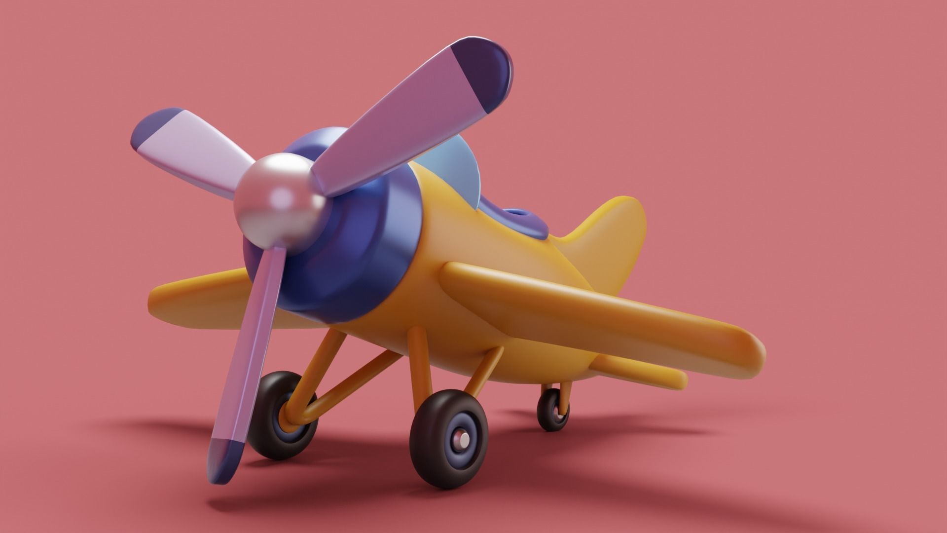 3D model Cartoon stylized airplane VR / AR / low-poly | CGTrader