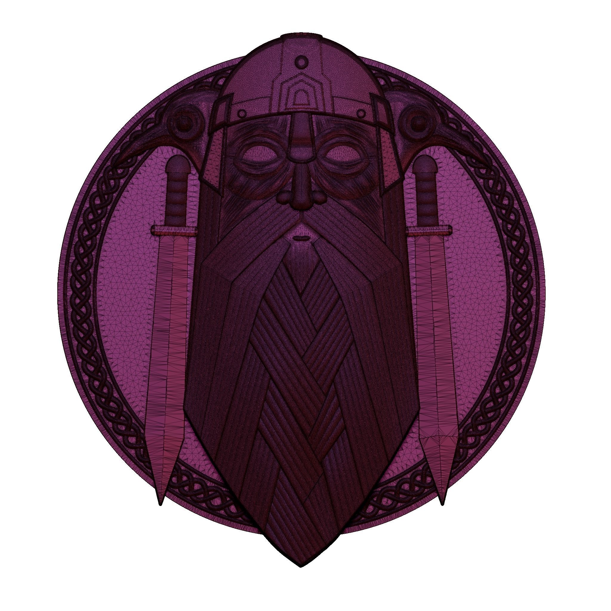 Norse god Odin with crows 3D model 3D printable | CGTrader