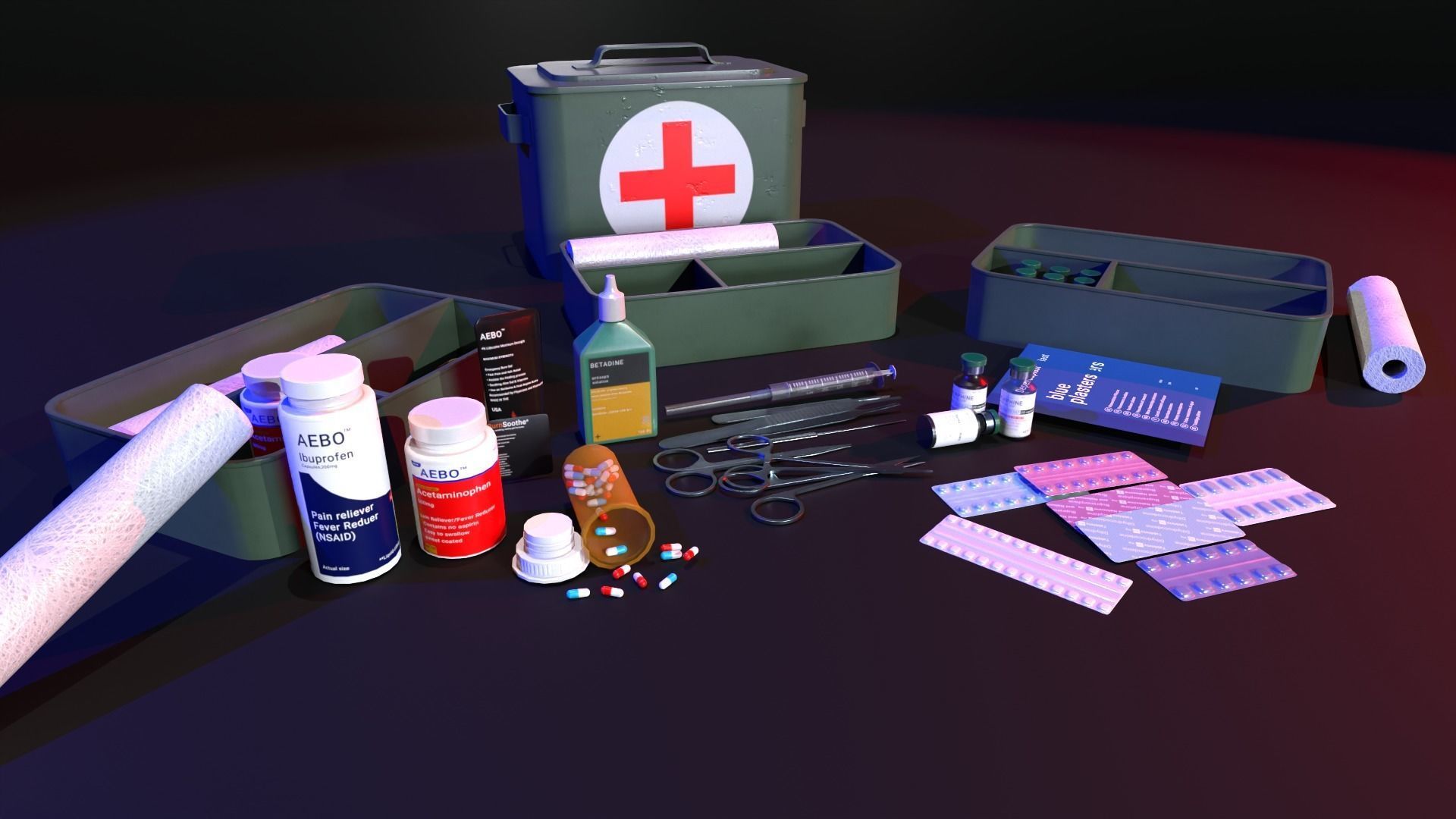 3D model Pack kit medical 4k PBR for unity VR / AR / low-poly | CGTrader