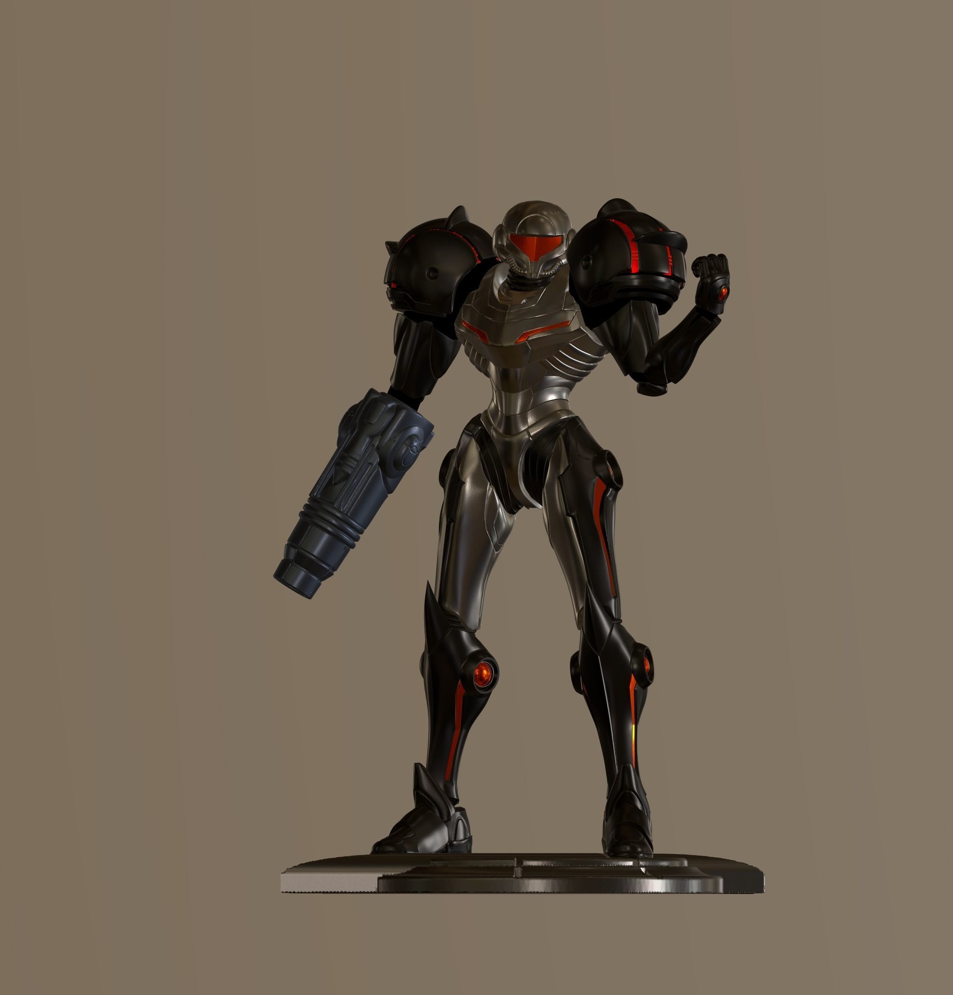 samus-phazon-suit-garage-kit metal man holding gun 3D model 3D ...