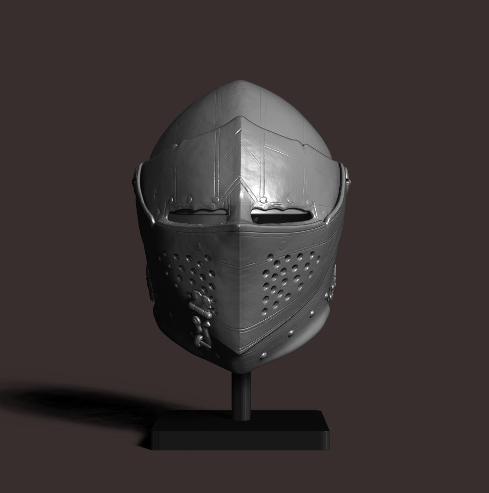 Jousting Helmet II functional 3D model 3D printable | CGTrader