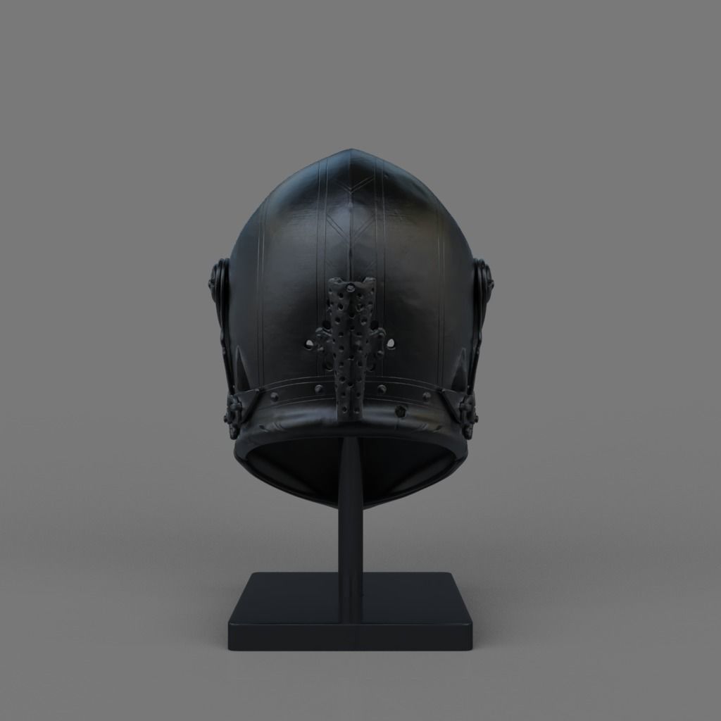 Jousting Helmet II functional 3D model 3D printable | CGTrader