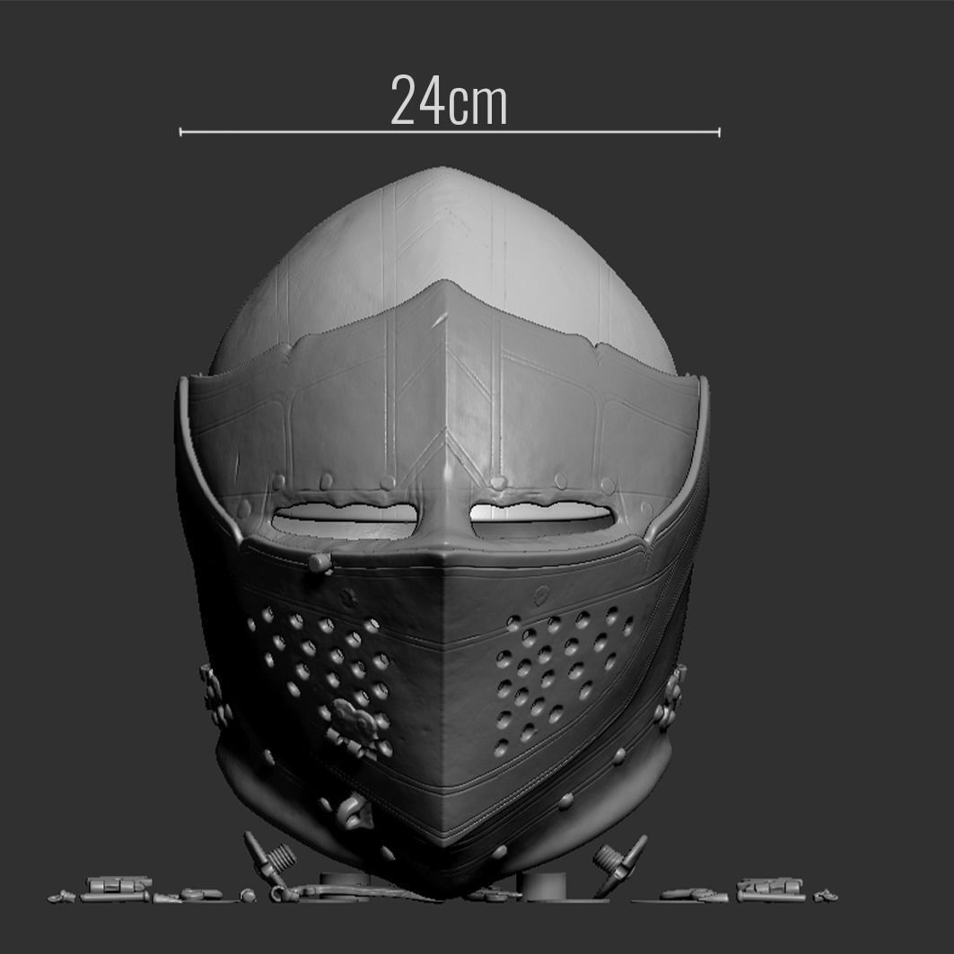 Jousting Helmet II functional 3D model 3D printable | CGTrader