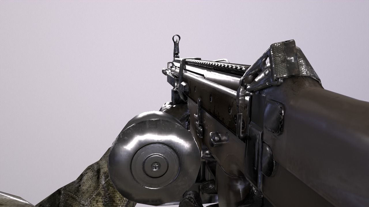 3D model fps machine gun2 animations VR / AR / low-poly | CGTrader