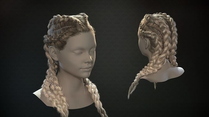 3D model Realtime Braids VR / AR / low-poly | CGTrader