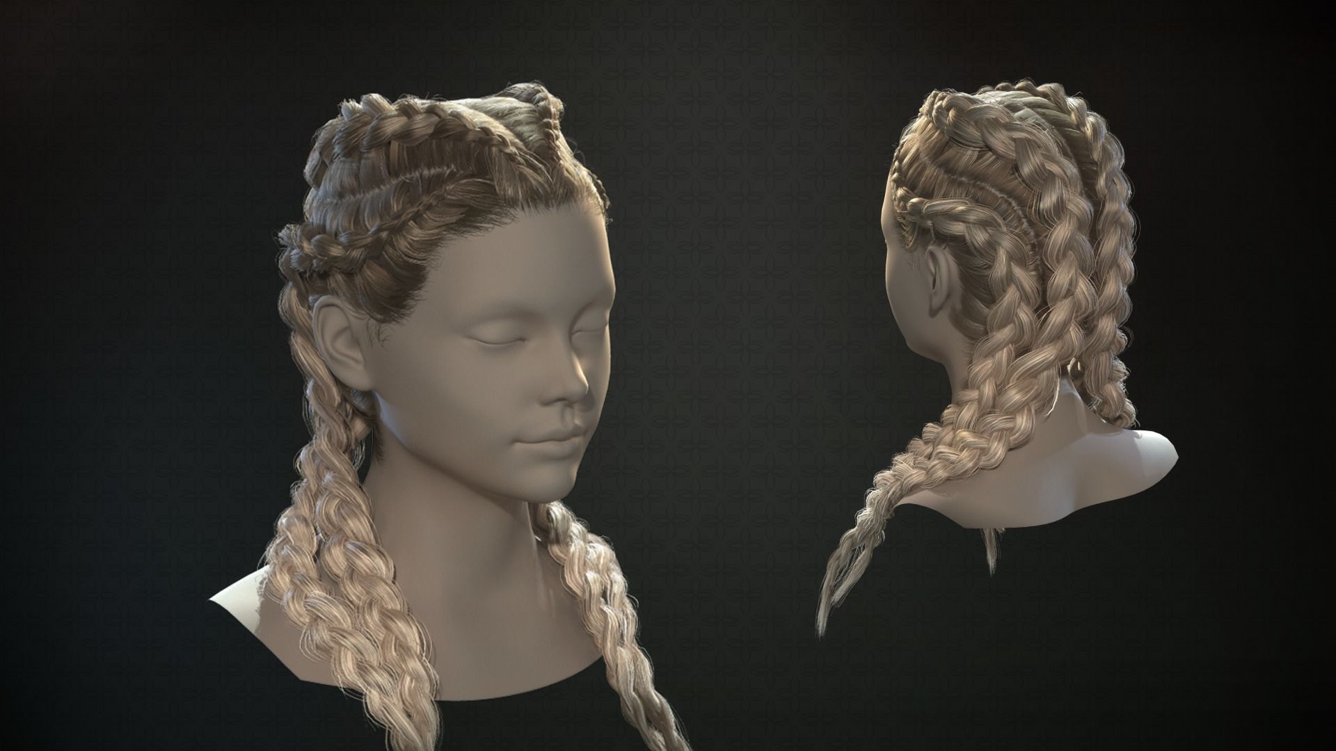 3D model Realtime Braids VR / AR / low-poly | CGTrader