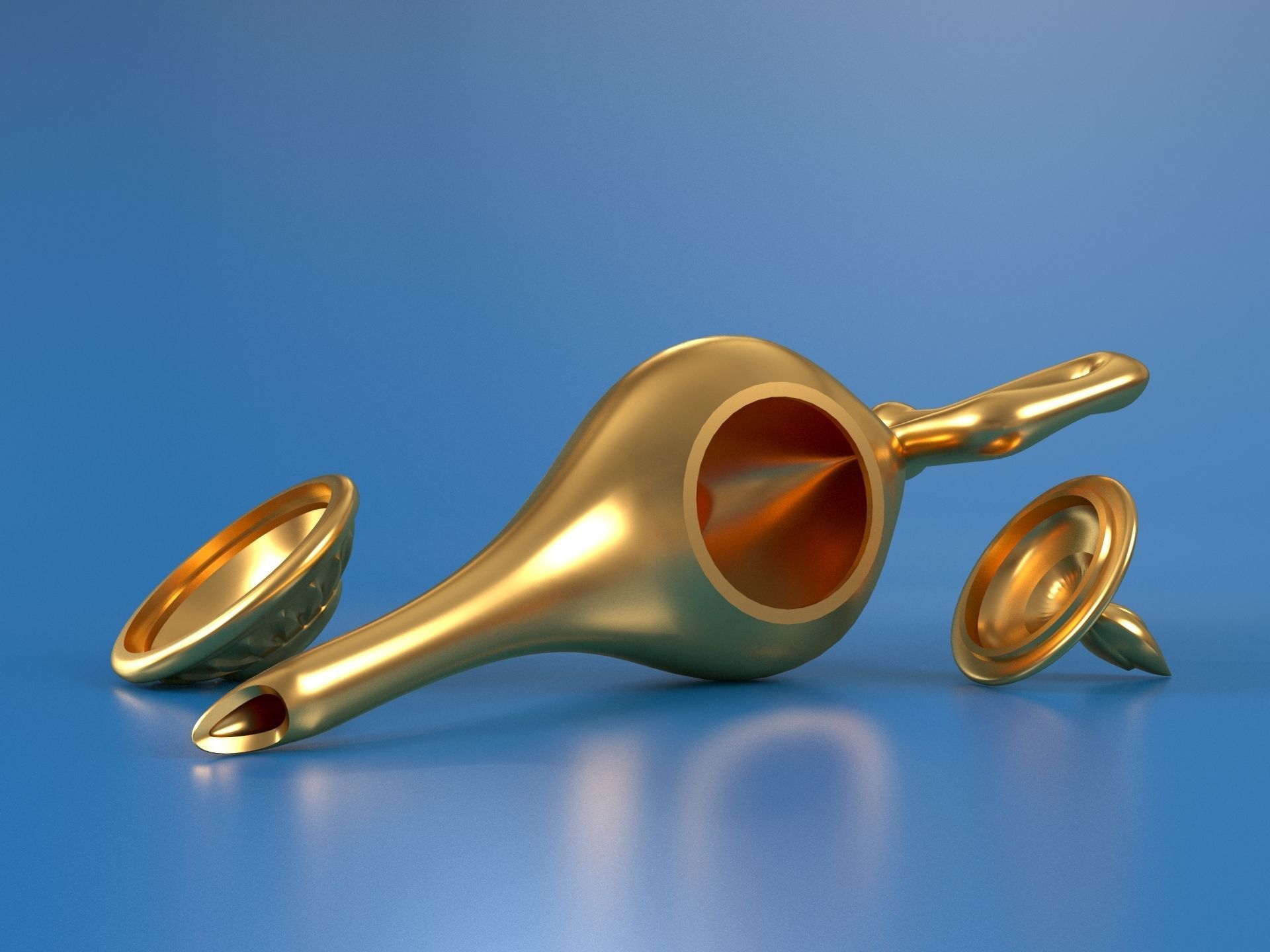 Aladdin Genie Lamp 3D model 3D printable | CGTrader