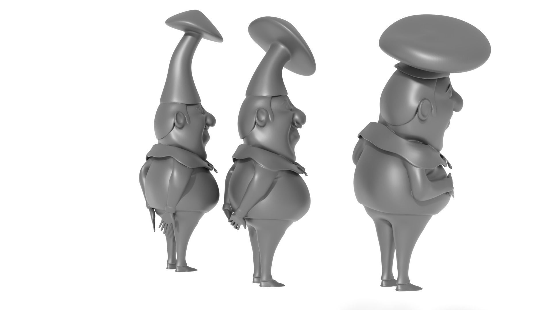 Team of cartoon chefs 3D print model 3D model 3D printable | CGTrader