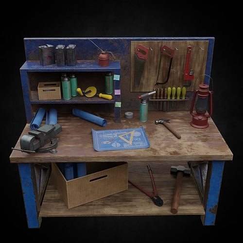 3D model Gameready Workbench VR / AR / low-poly | CGTrader