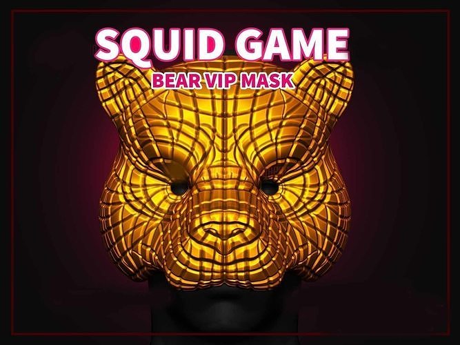 Squid Game Mask - Bear Vip Mask for Cosplay 3D model 3D printable ...
