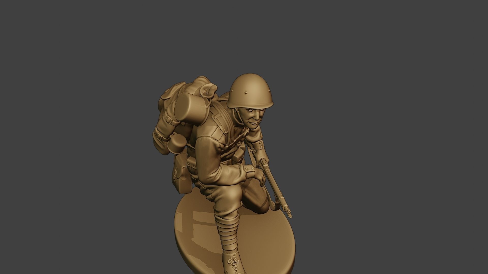 Russian soldier ww2 Crouch R1 3D model 3D printable | CGTrader