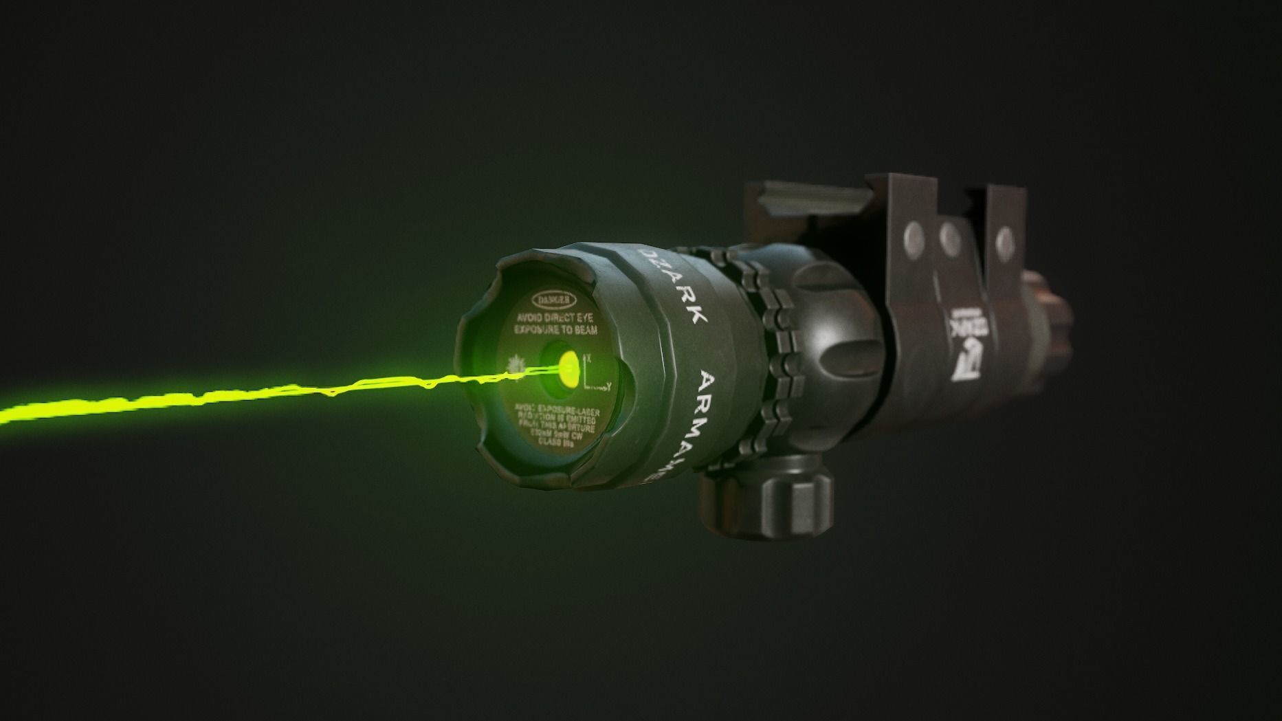 3D model OZARK ARMAMENT Green Laser Sight System AAA PBR Game Ready VR ...