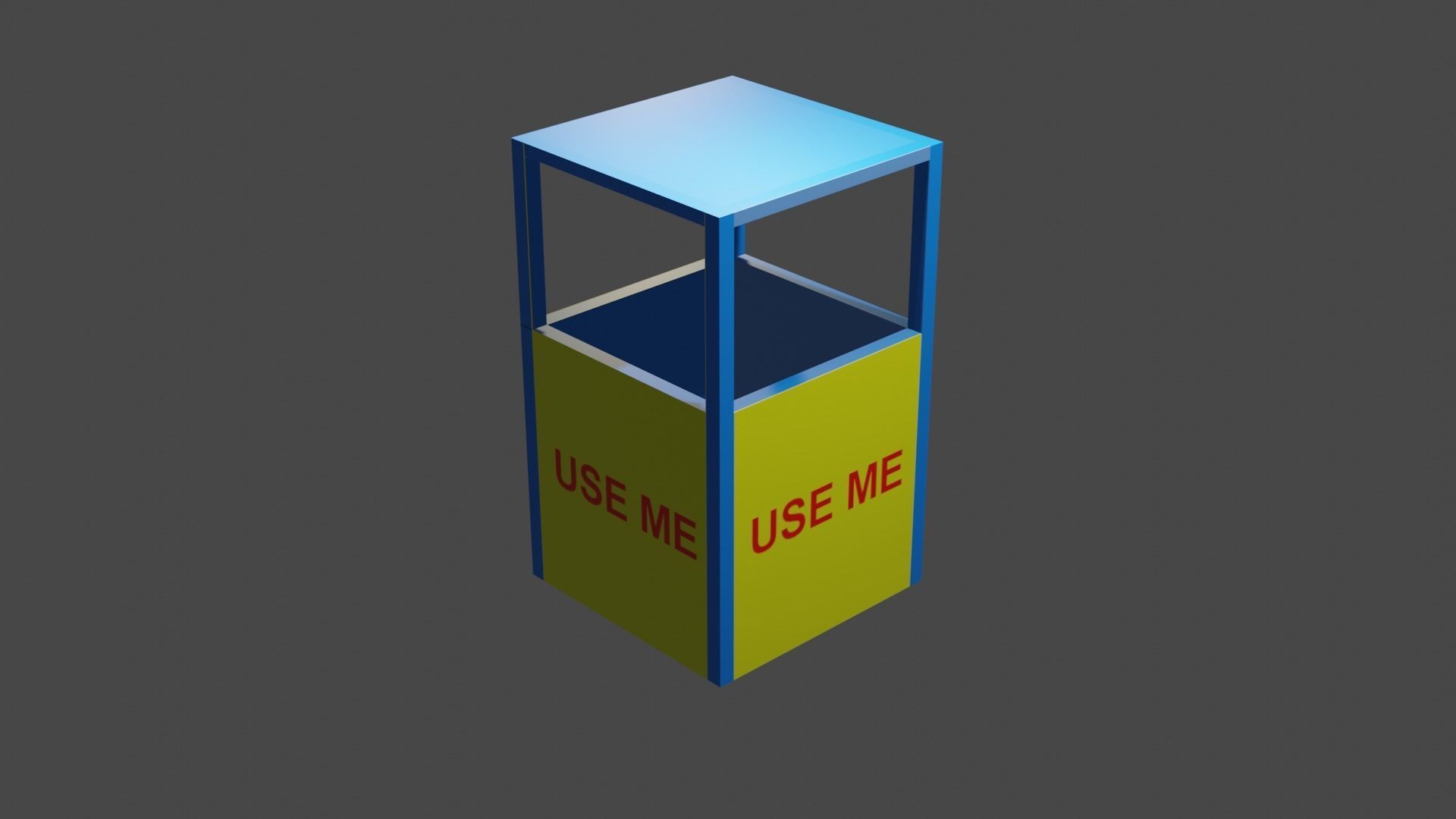 Trash Can Use Me Garbage Waste bin 3D model | CGTrader
