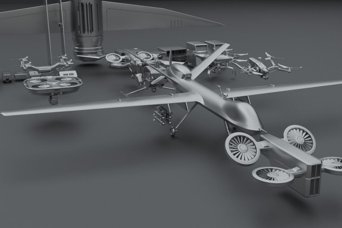 KITbash drones 3D model | CGTrader