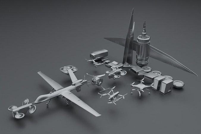 KITbash drones 3D model | CGTrader
