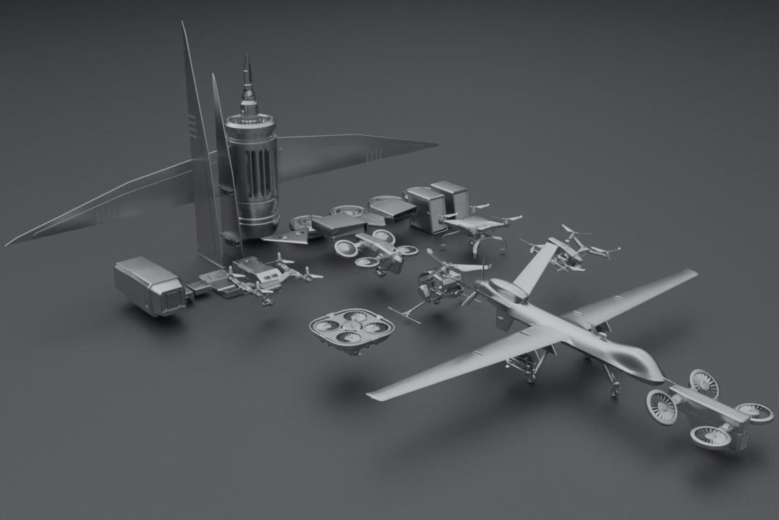 KITbash drones 3D model | CGTrader