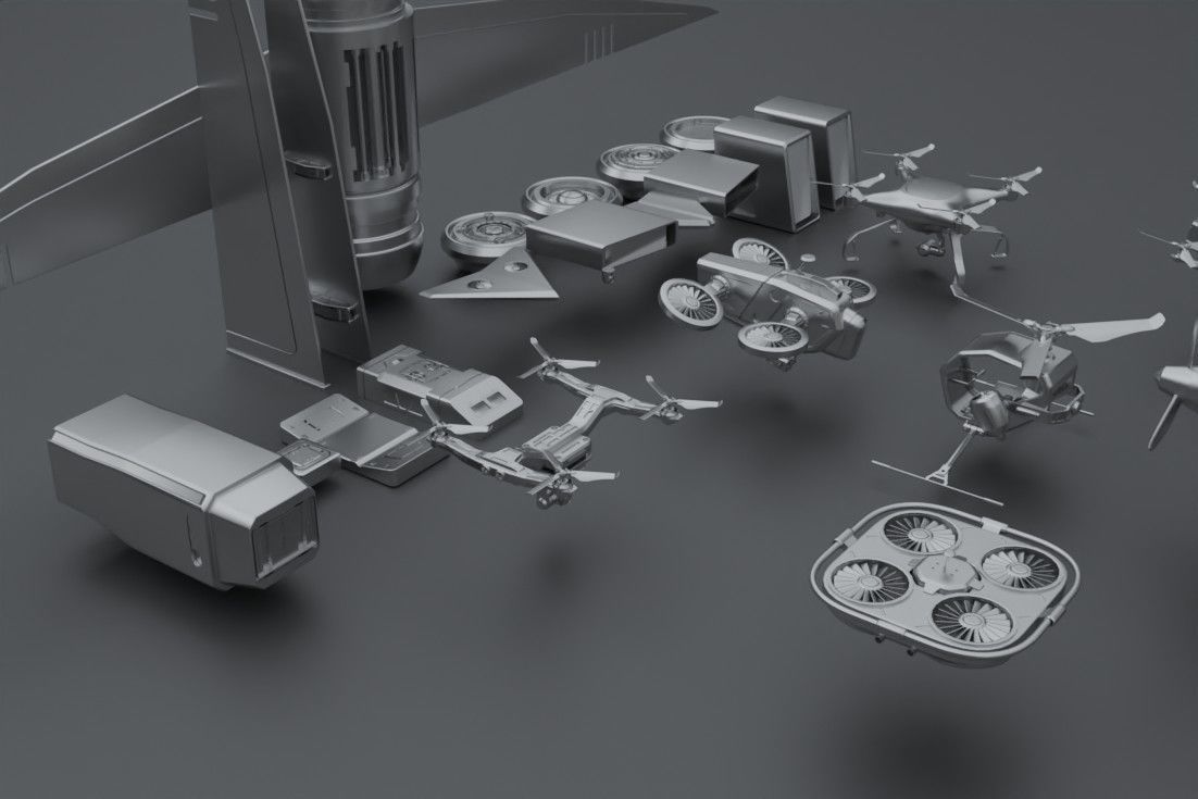 KITbash drones 3D model | CGTrader