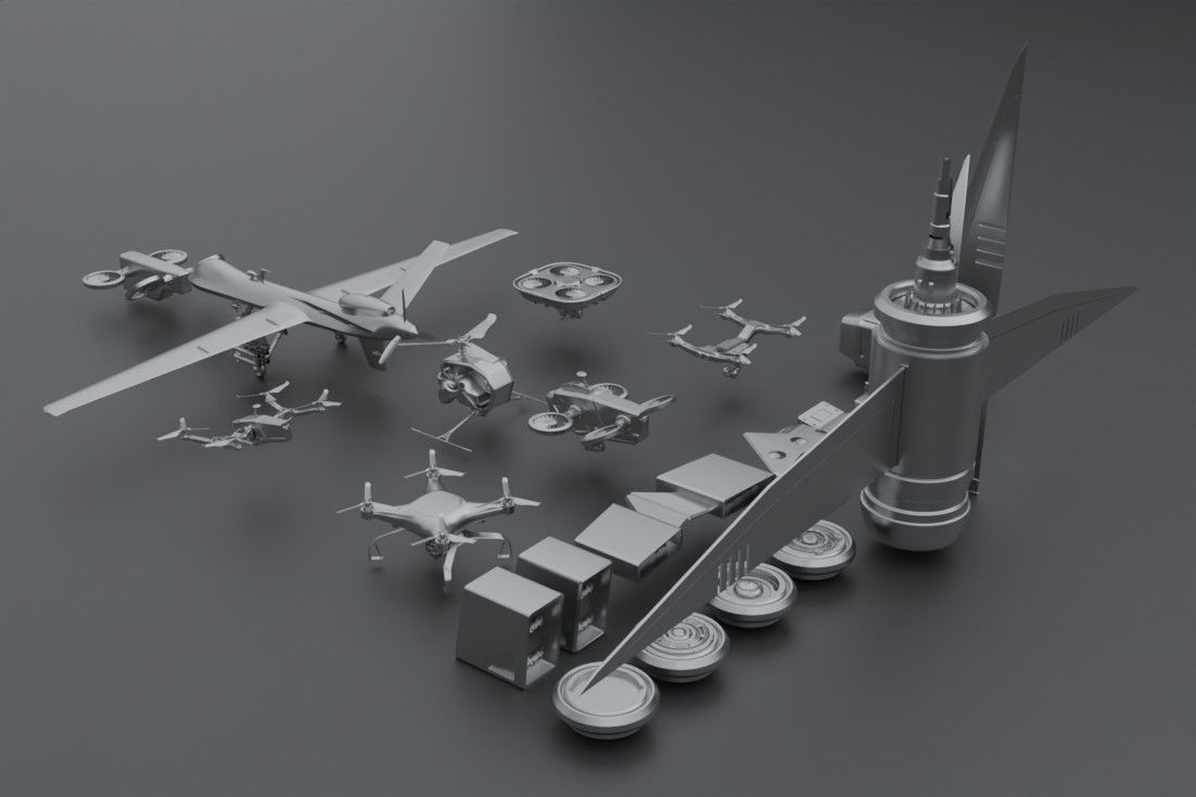 KITbash drones 3D model | CGTrader