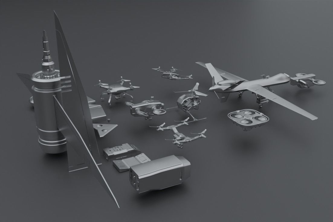 KITbash drones 3D model | CGTrader