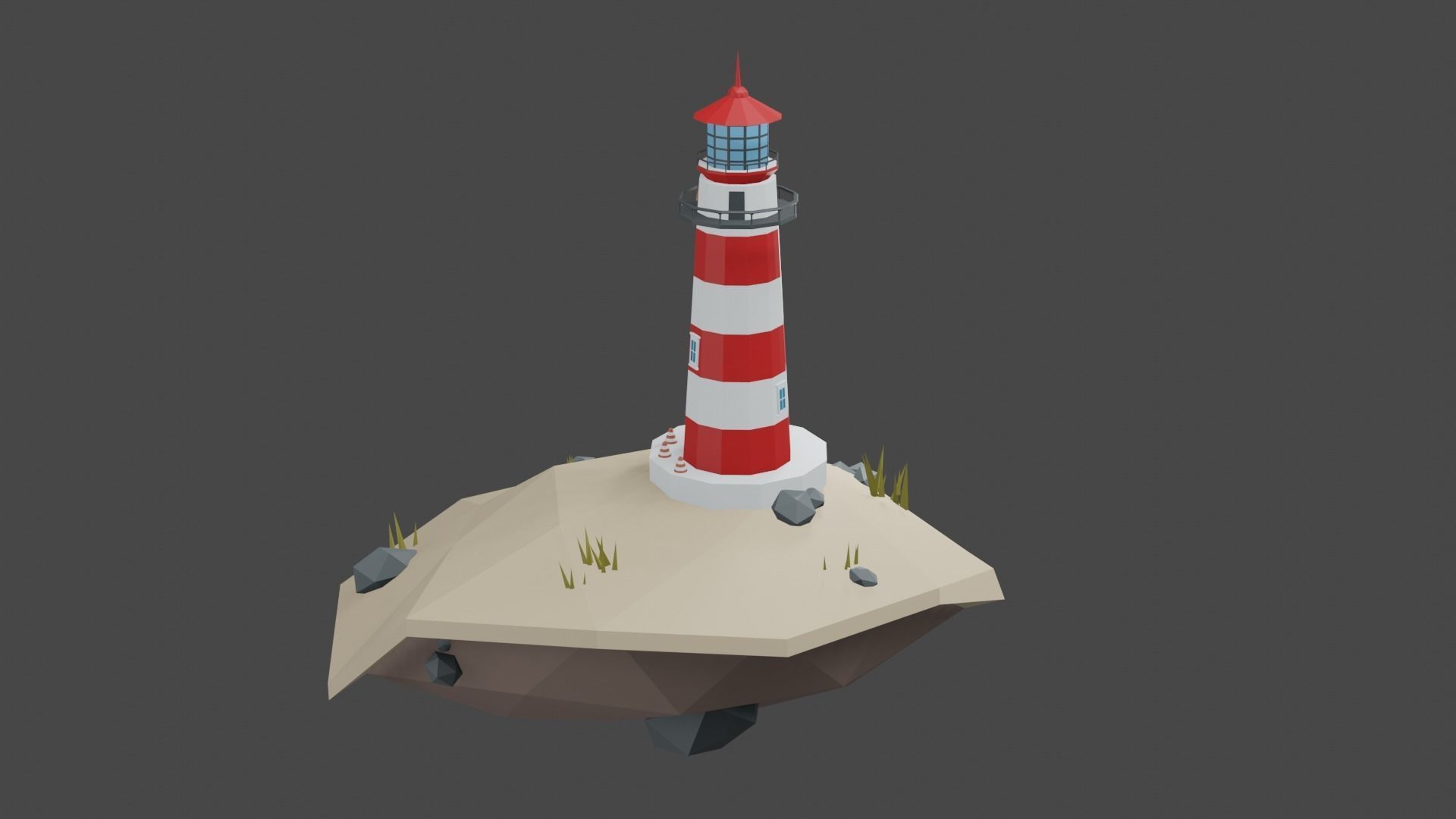 Lighthouse on The Island free VR / AR / low-poly 3D model | CGTrader