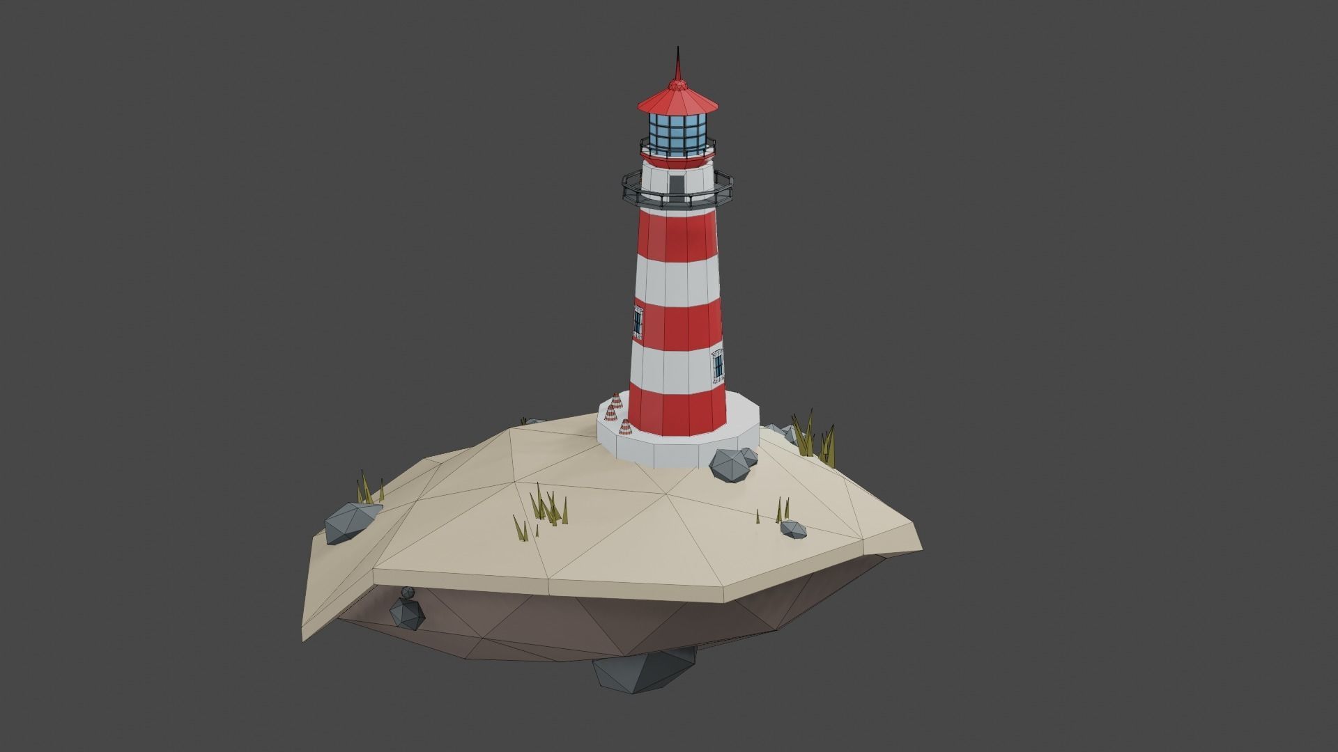 Lighthouse on The Island free VR / AR / low-poly 3D model | CGTrader